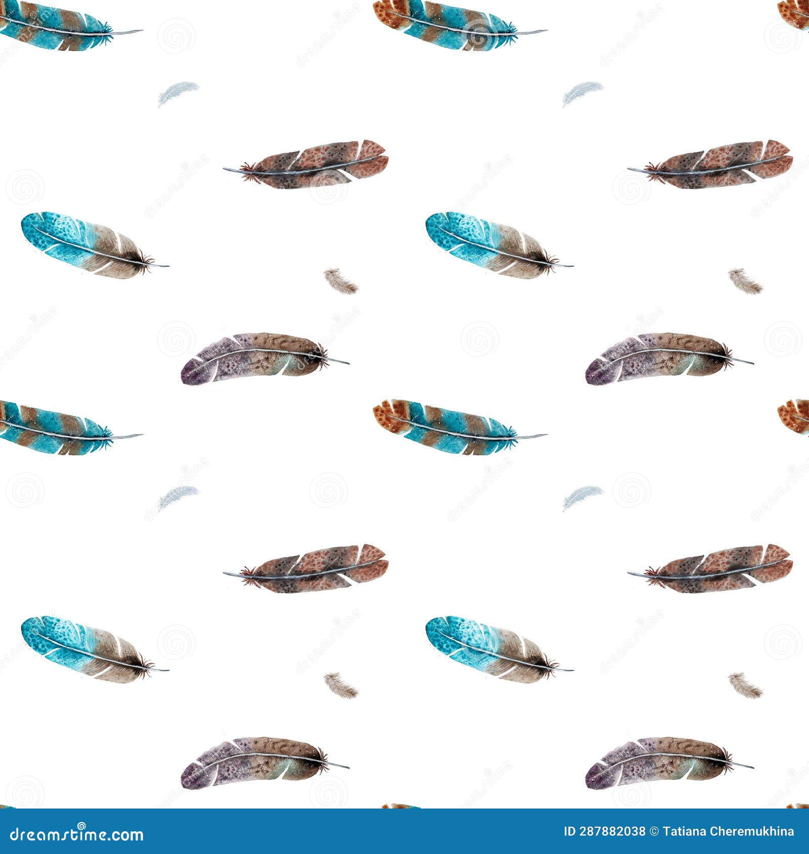 Seamless Abstract Pattern with Bird Feathers Stock Photo - Image of ...