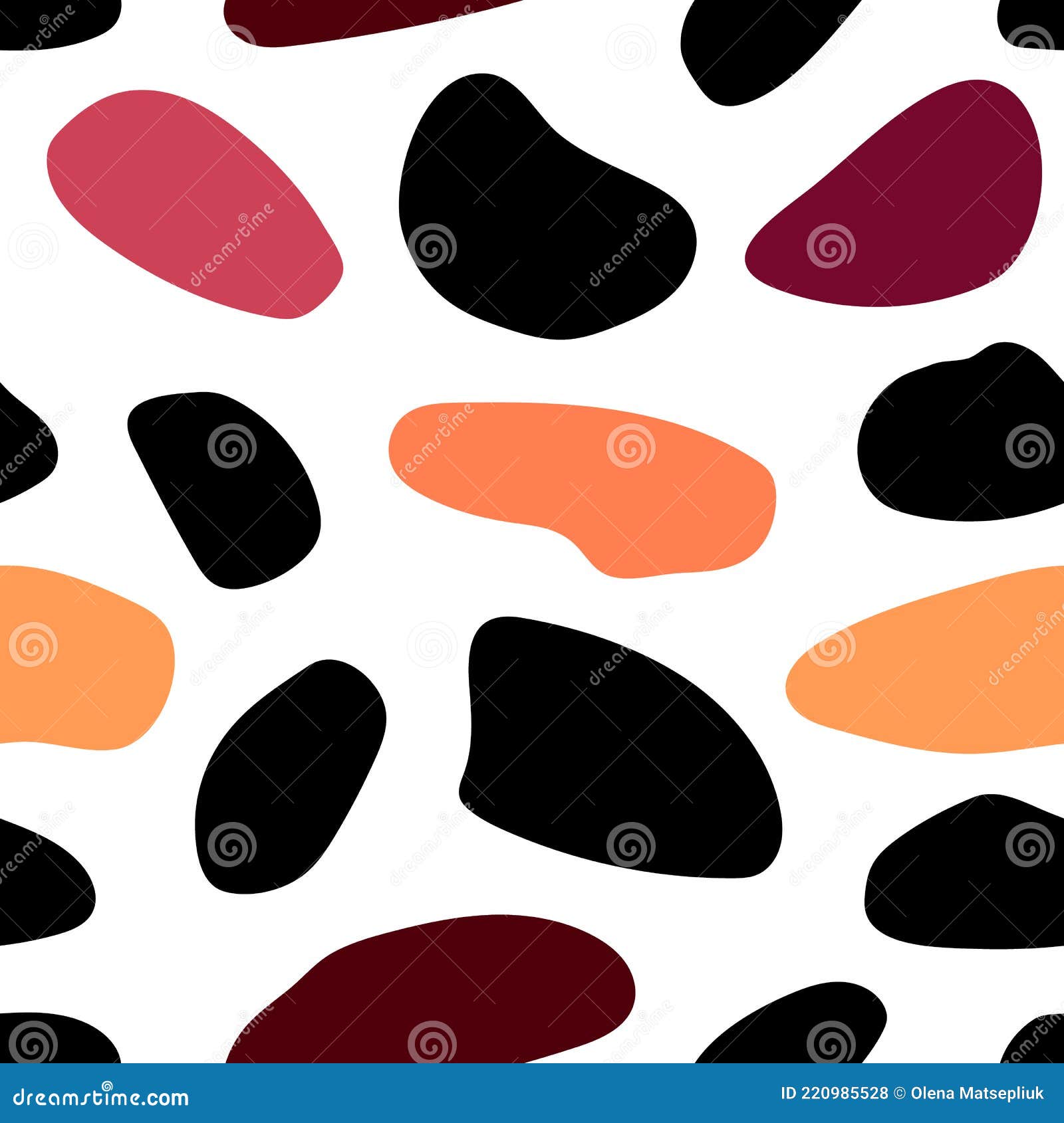 Seamless Abstract Pattern with Black and Colored Spots, Multicolored ...