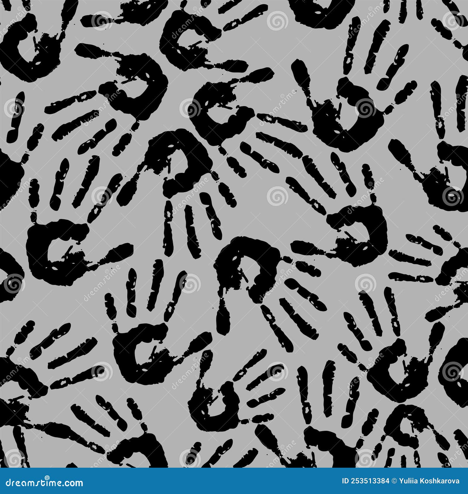 Pattern With A Handprints Vector Illustration | CartoonDealer.com ...