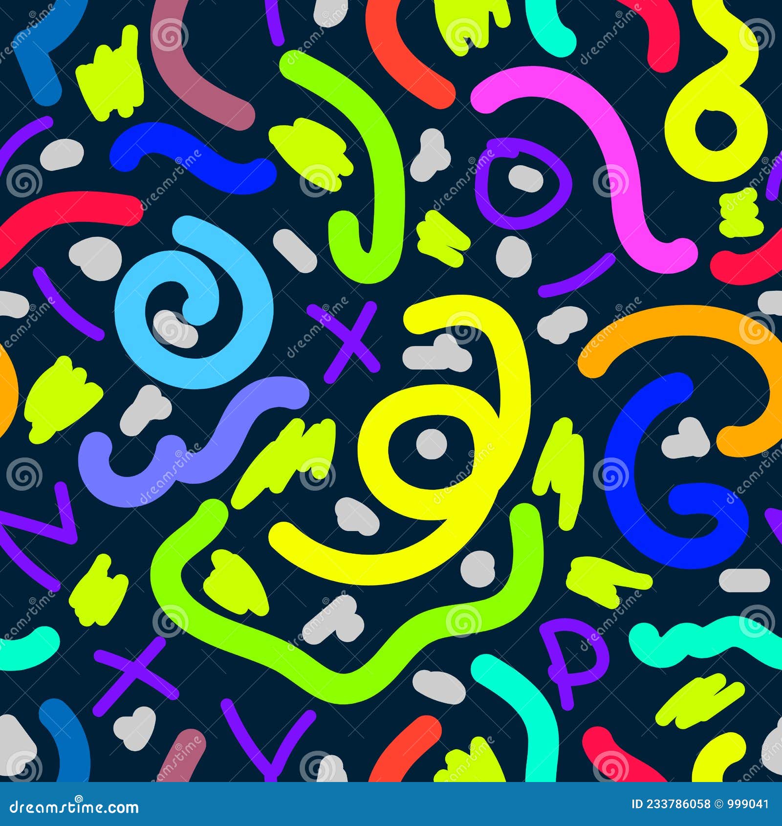 Seamless Abstract Pattern. Bright, Youthful. Vector Stock Illustration ...