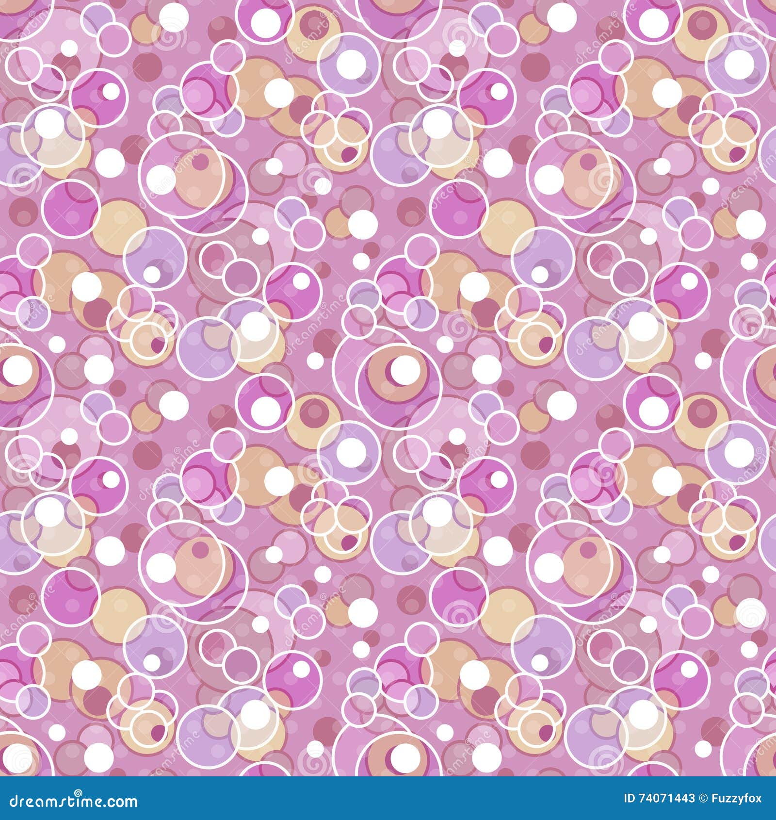 Seamless Abstract Pattern with Bubbles Circles Ornamental Elements ...