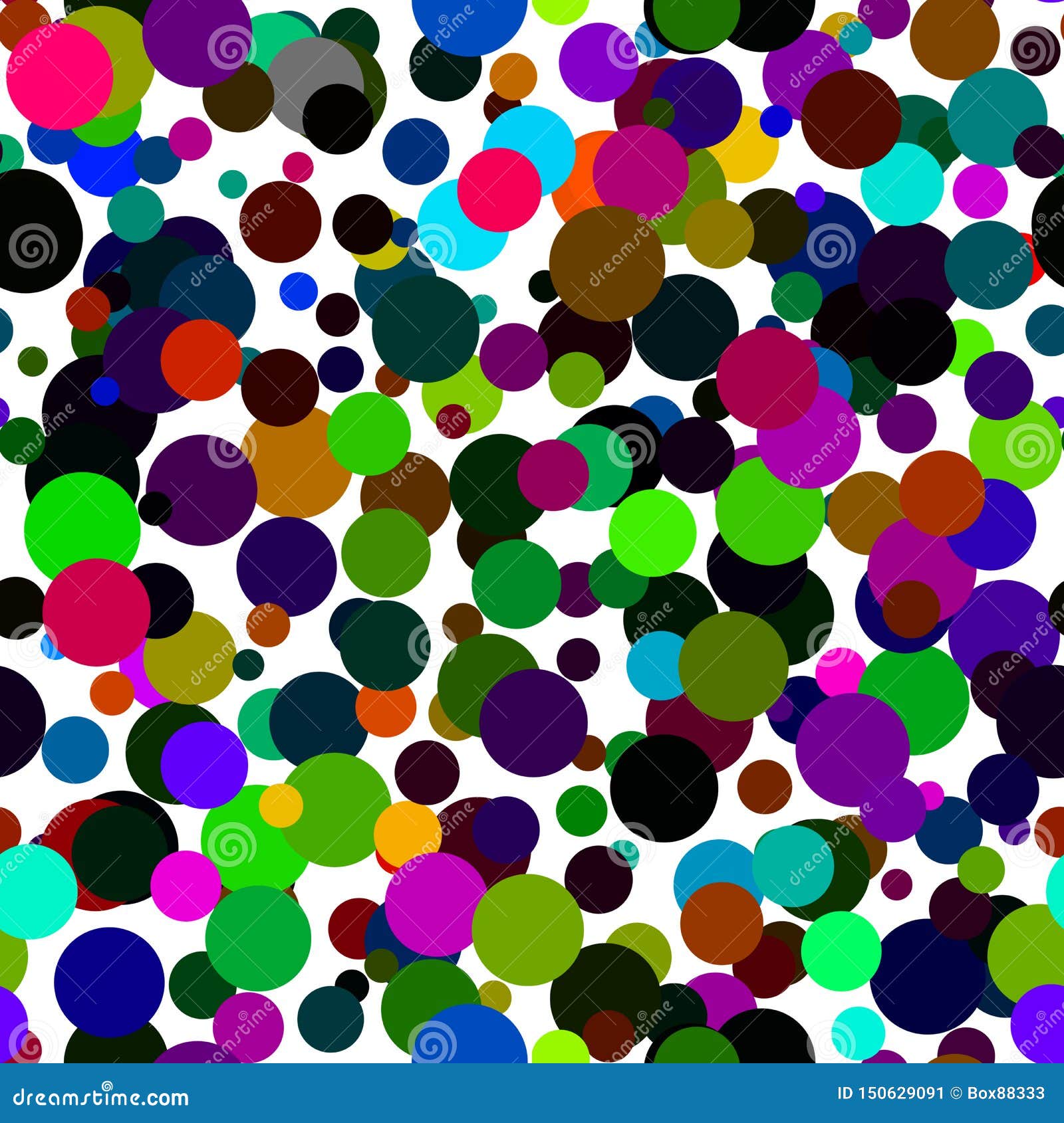 Seamless Abstract Pattern of Circles of All Colors of the Rainbow ...