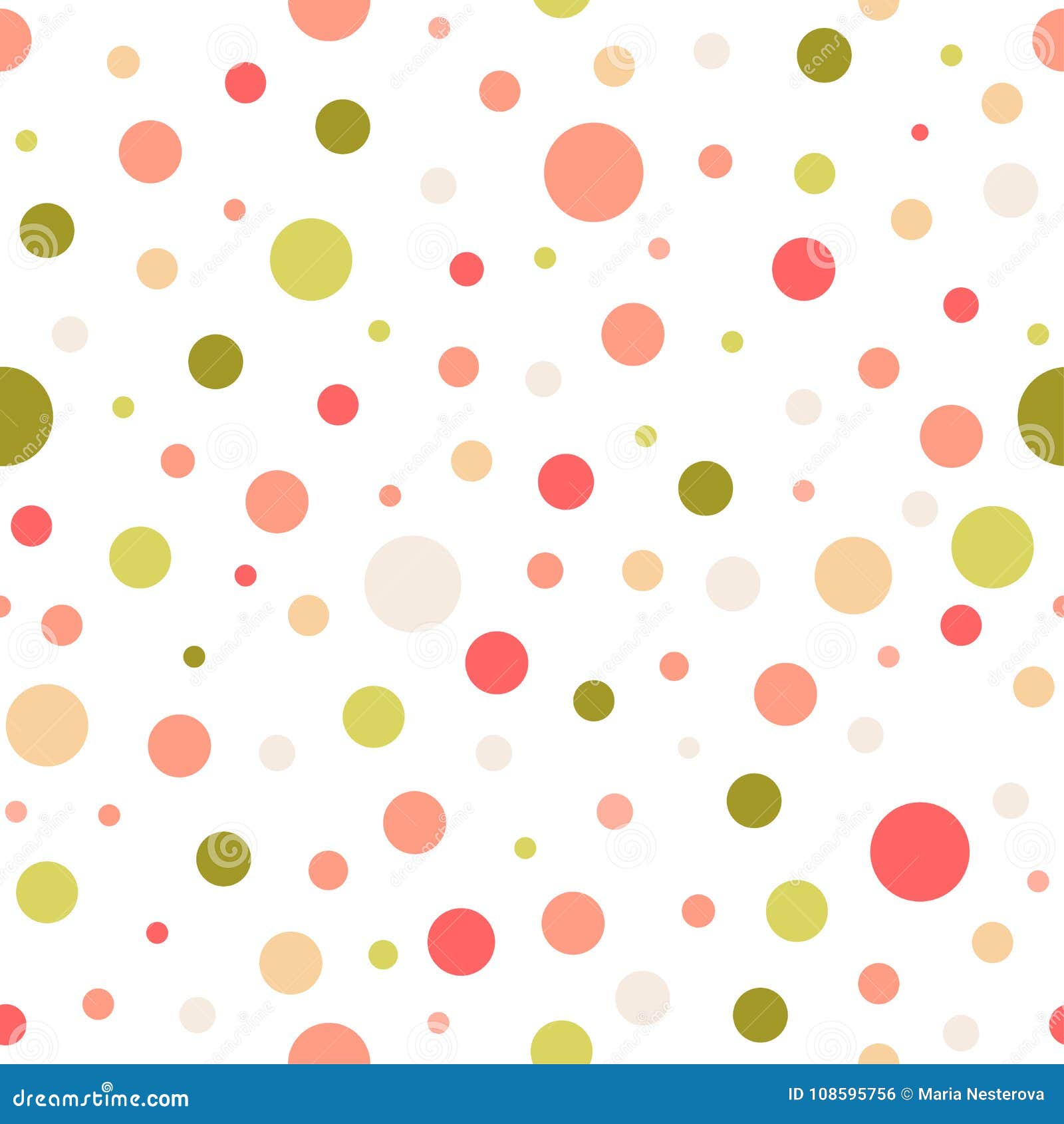 Seamless Abstract Pattern of Circles of Different Colors and Size on ...