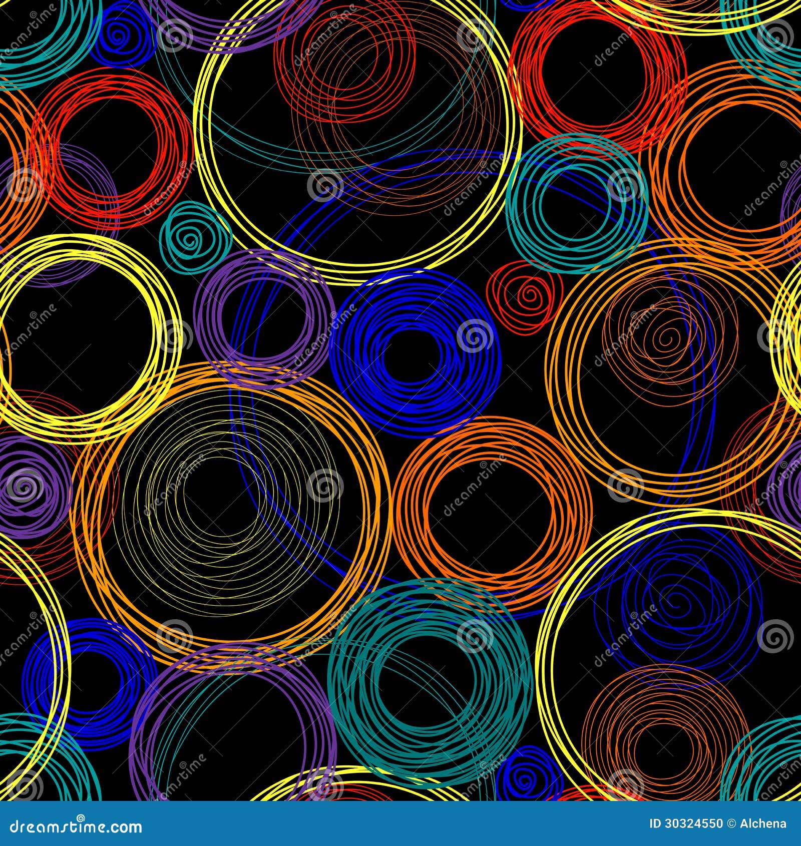 Seamless Abstract Pattern with Colored Circles Stock Vector ...