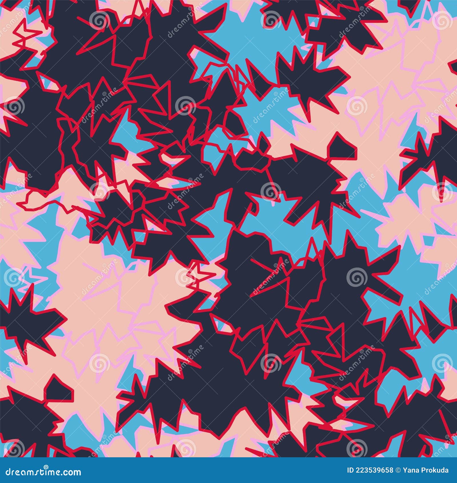 Seamless Abstract Pattern with Curved Geometry Shapes for Design Ideas ...