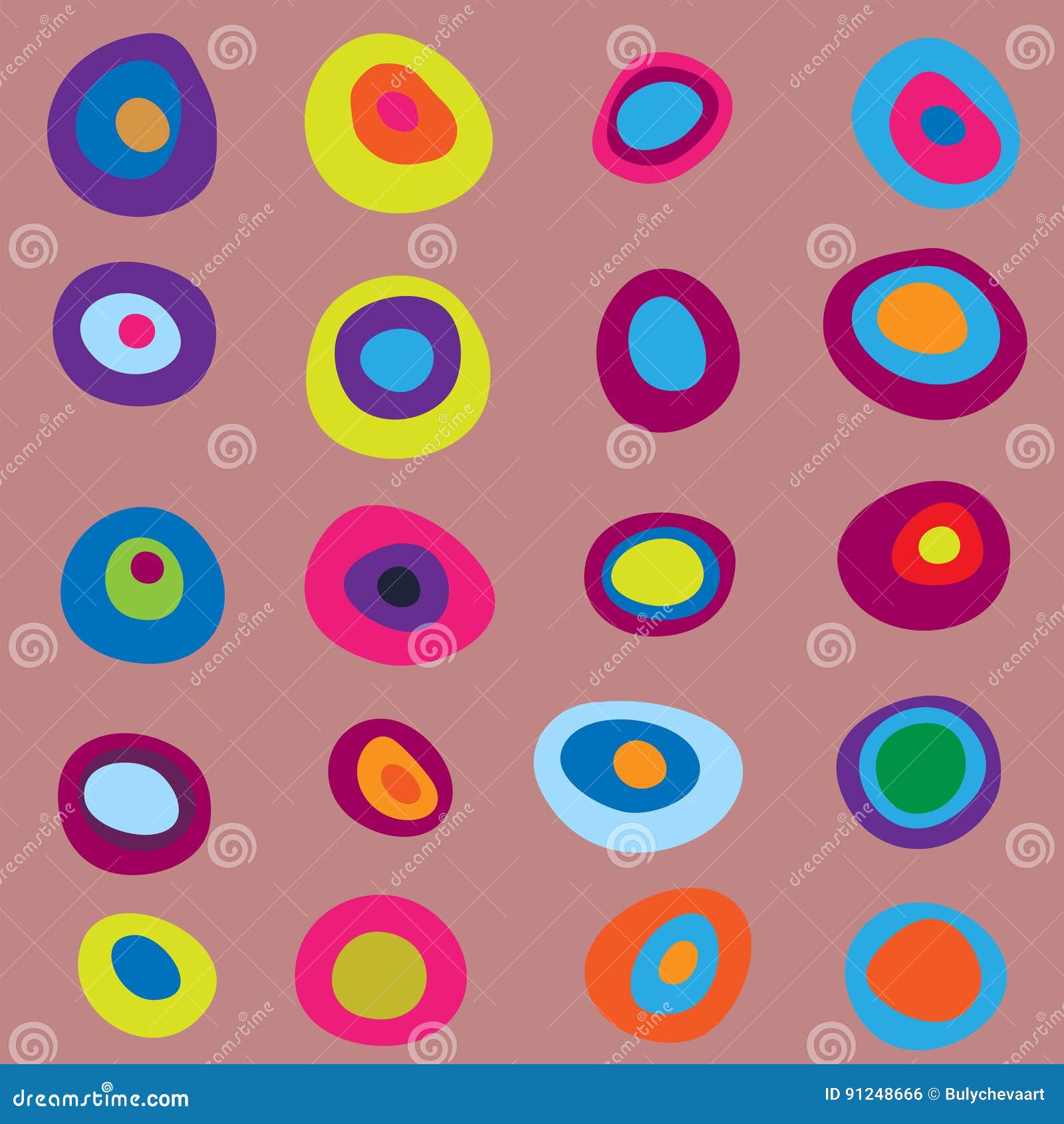 Seamless Abstract Pattern with Different Colored Circles Stock Vector ...