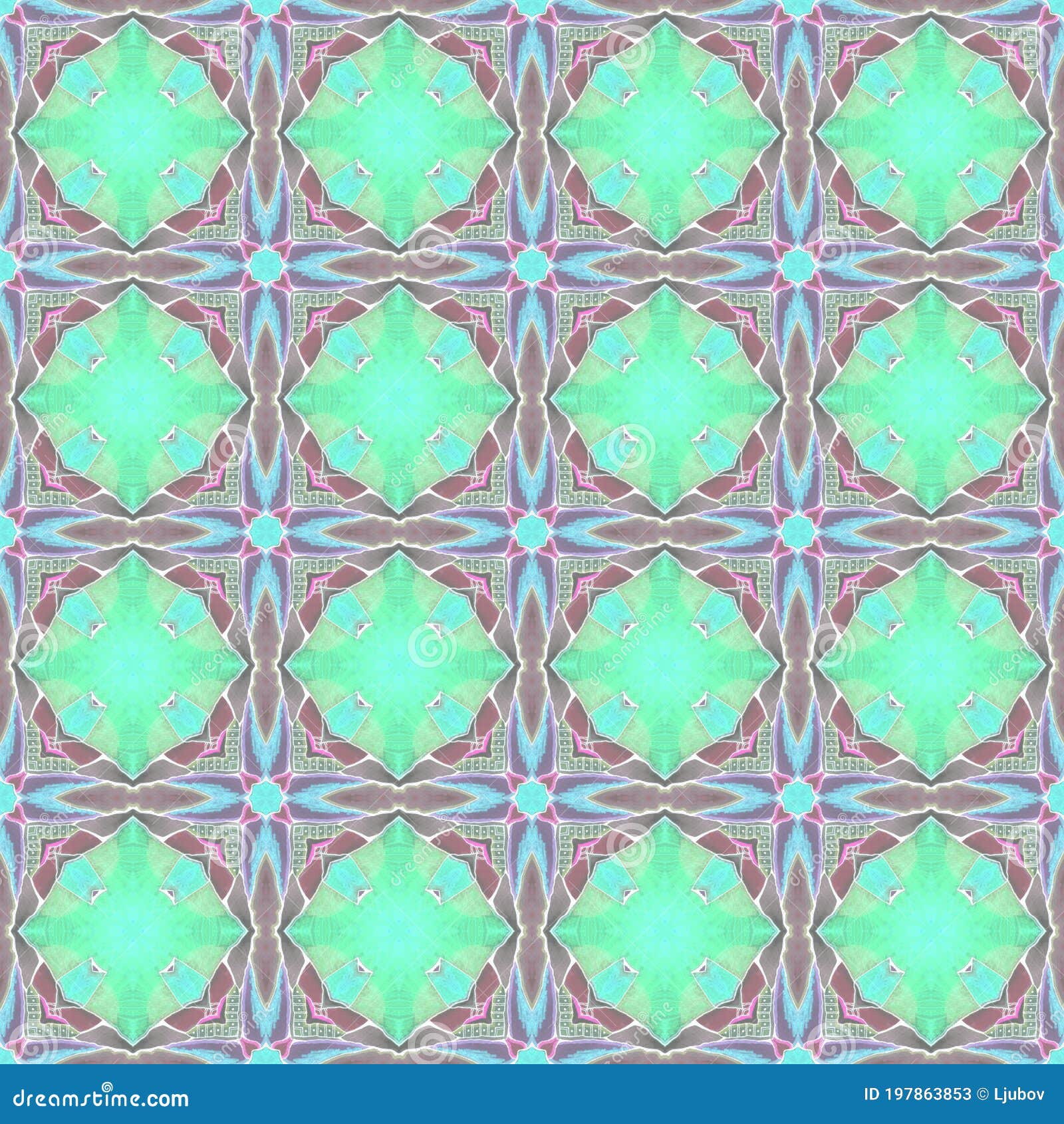 Seamless Abstract Pattern with Emerald Elements. Print for Fabric ...