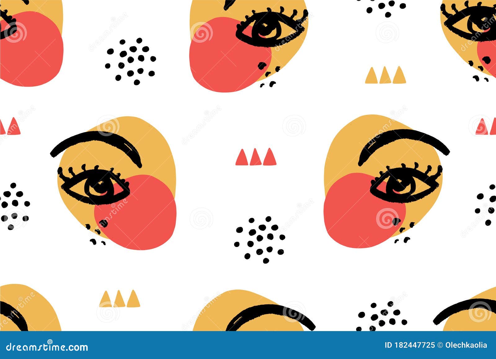 Seamless Abstract Pattern with Face Stock Illustration - Illustration ...