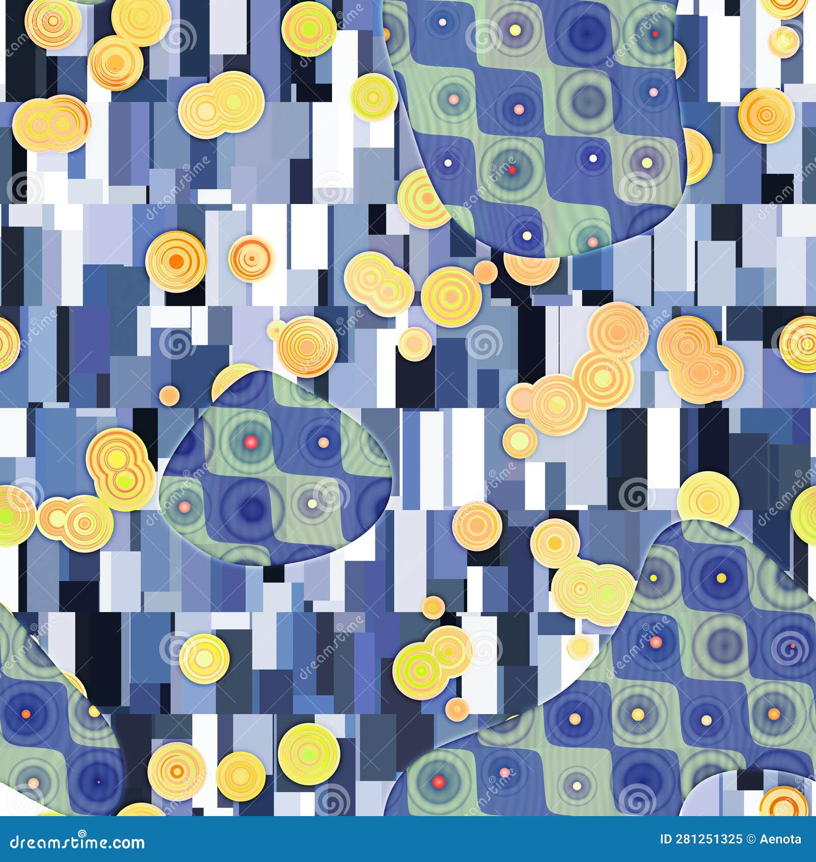 Seamless Abstract Pattern in Gustav Klimt Style Stock Illustration - Illustration of impression ...