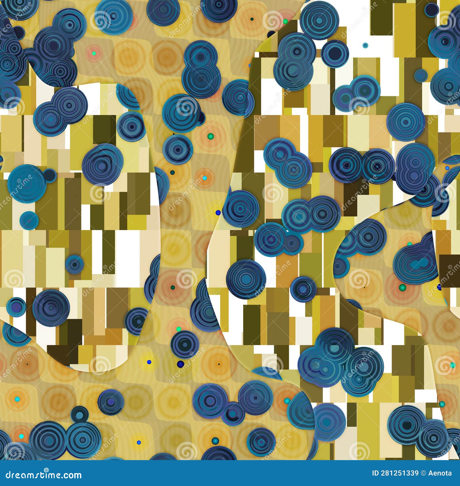 Seamless Abstract Pattern in Gustav Klimt Style Stock Illustration ...