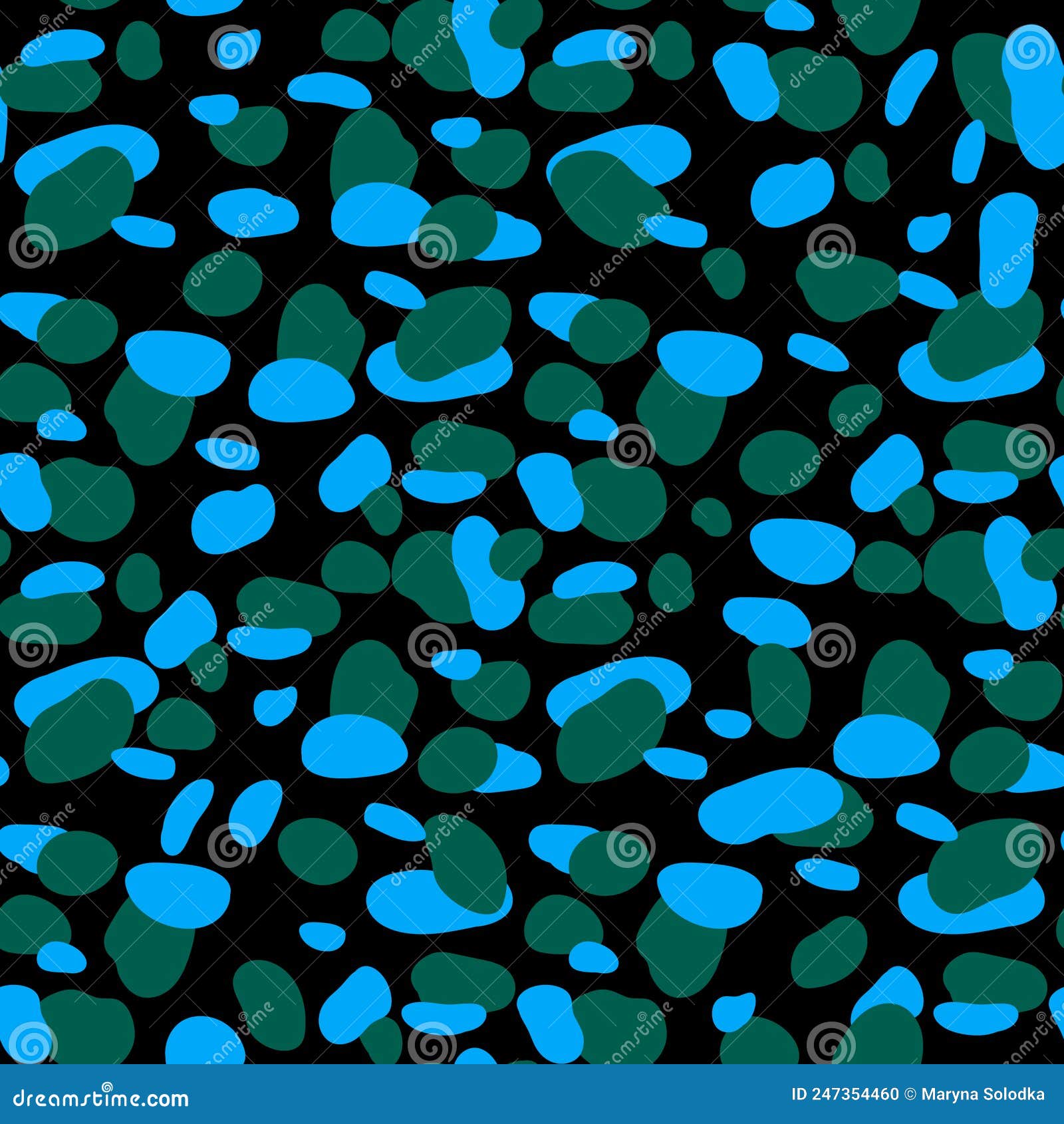 Seamless Abstract Pattern with Irregular Circle Shapes on Black ...