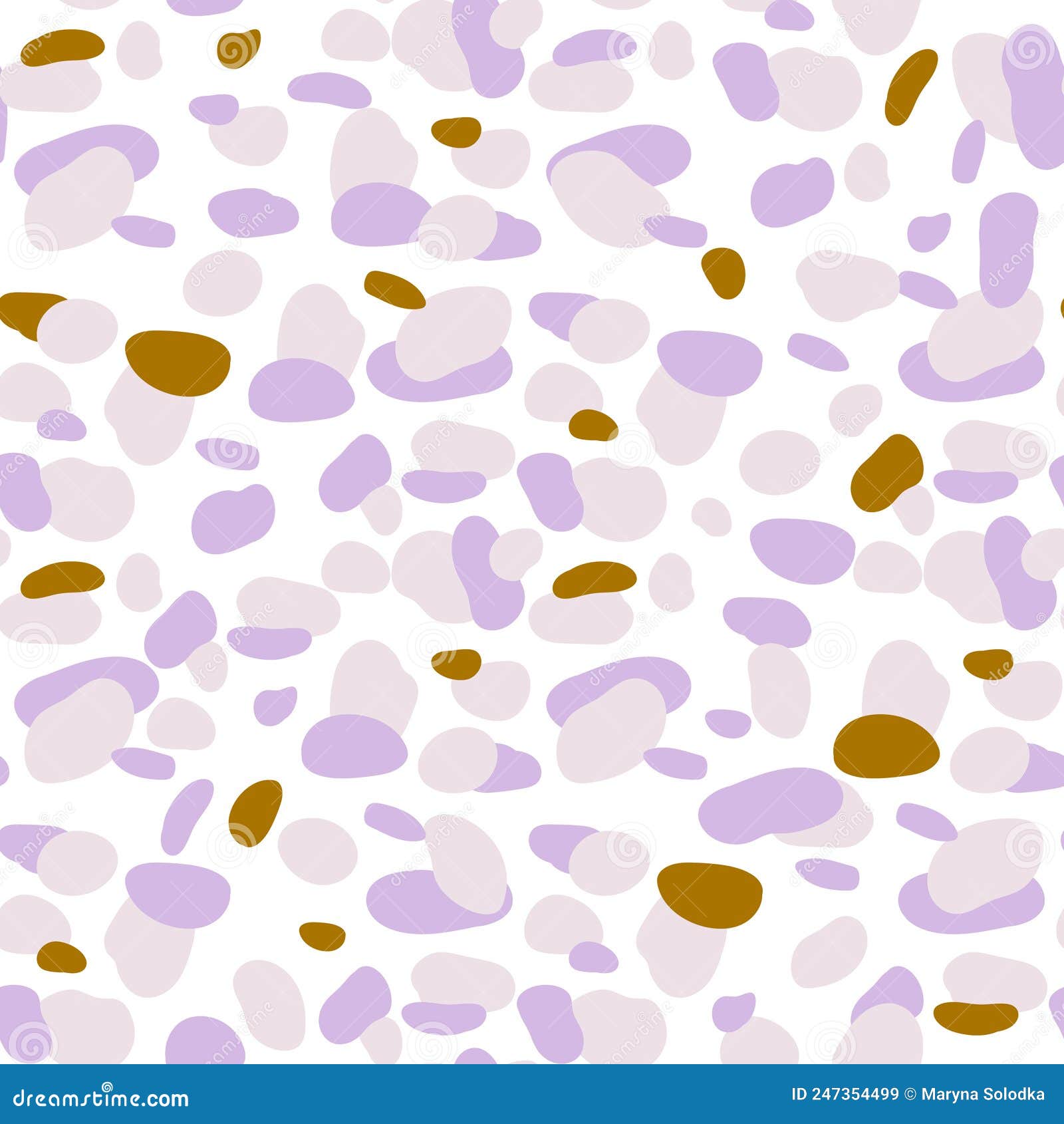 Seamless Abstract Pattern with Irregular Circle Shapes on White ...