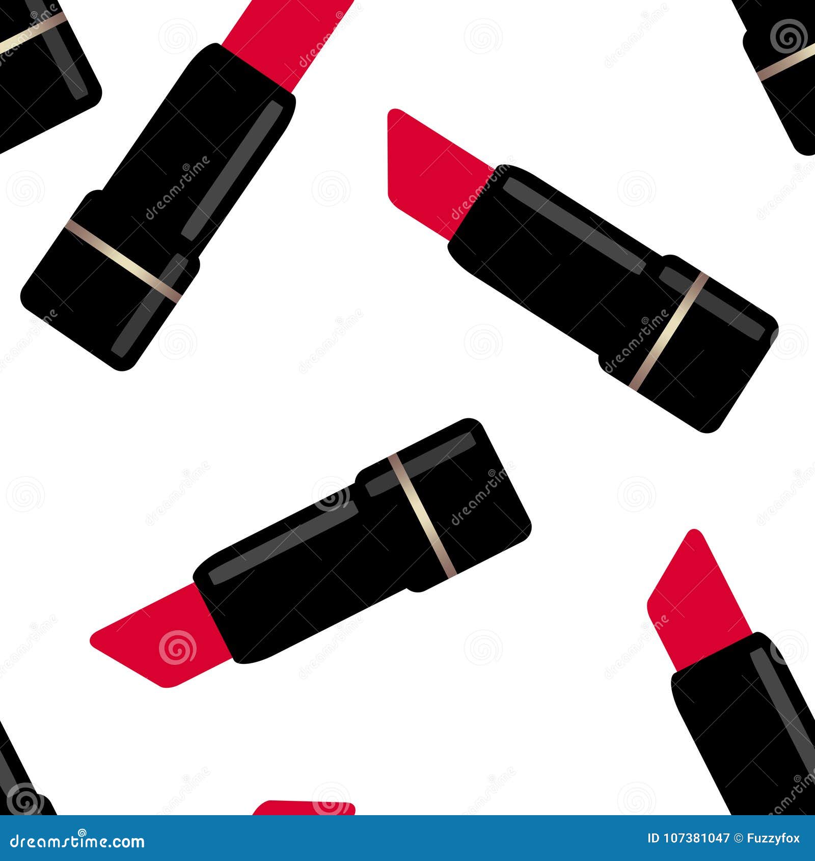 Seamless Abstract Pattern with Lipsticks on White Stock Illustration ...