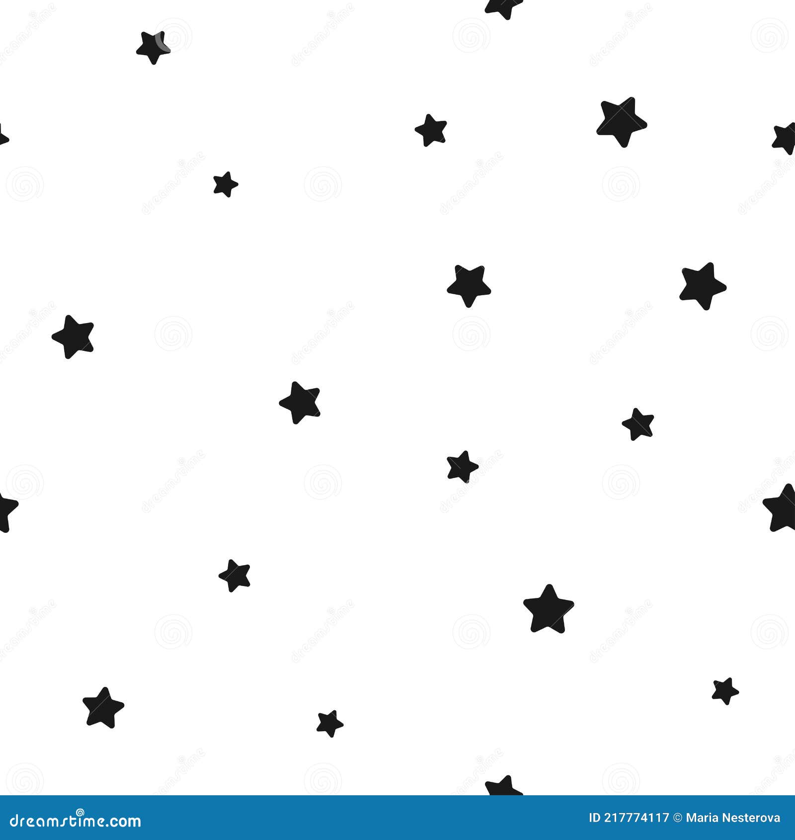 Seamless Abstract Pattern with Little Rounded Black Stars on White ...
