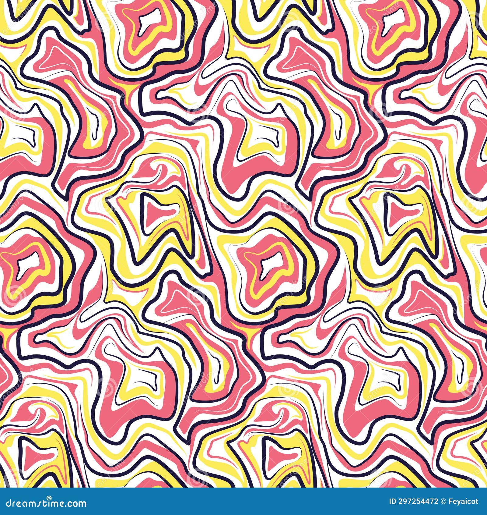 Seamless Pattern, Abstract Repeat Texture in a Retro Motif. Curved ...