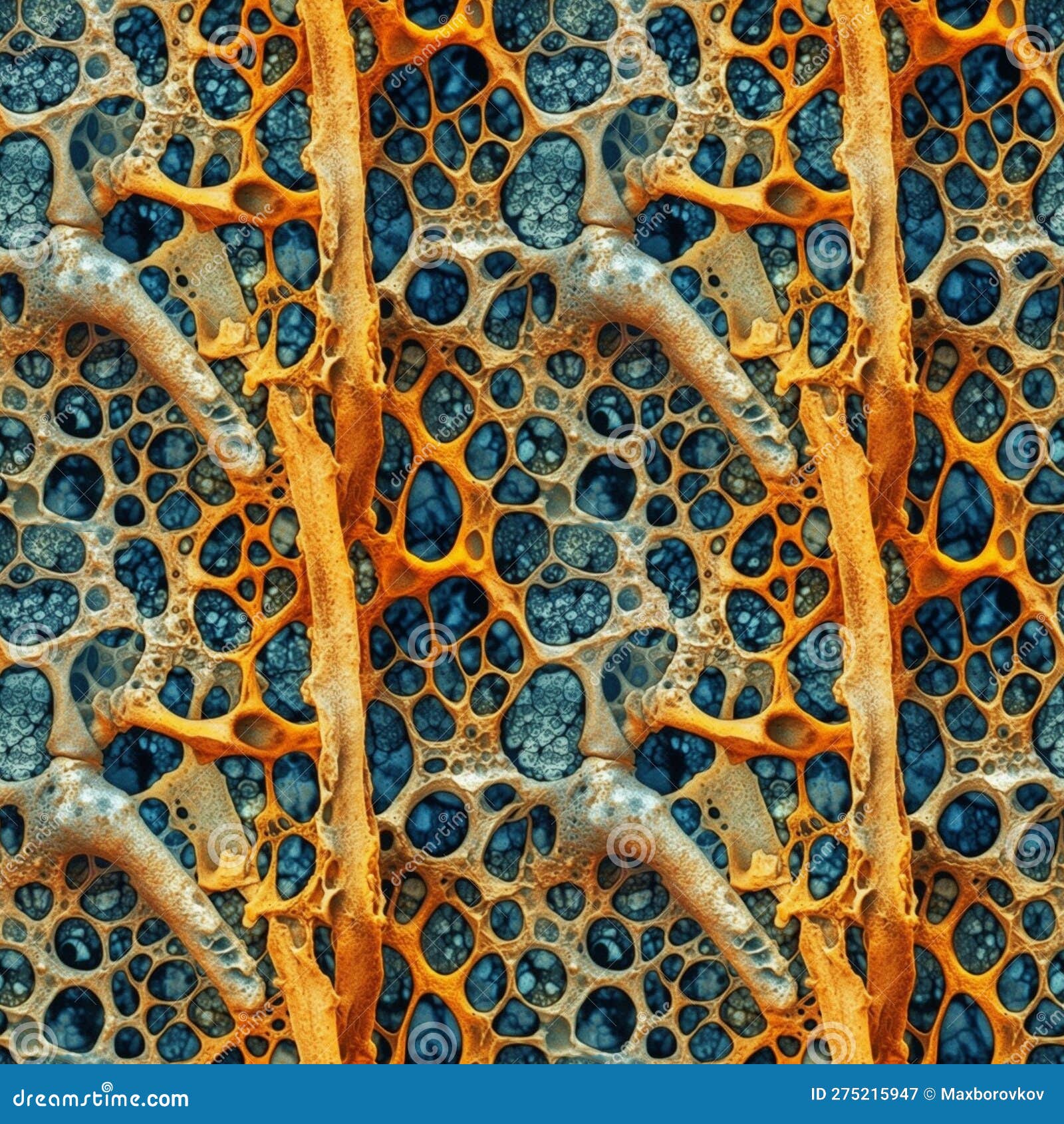 Orange and Blue Bone Sponge Anatomy Structure. AI Generative ...