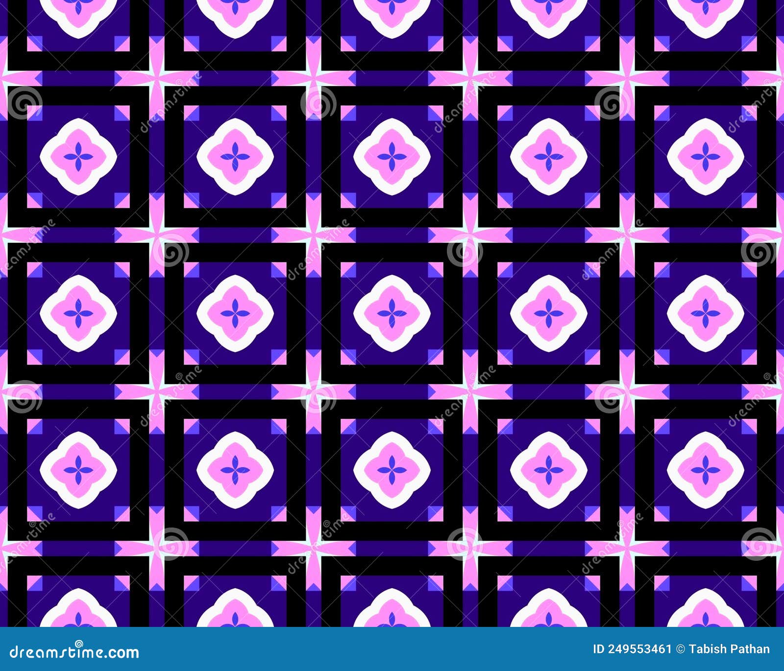 A Seamless Abstract Pattern Purple Blue Geometric Traditional ...