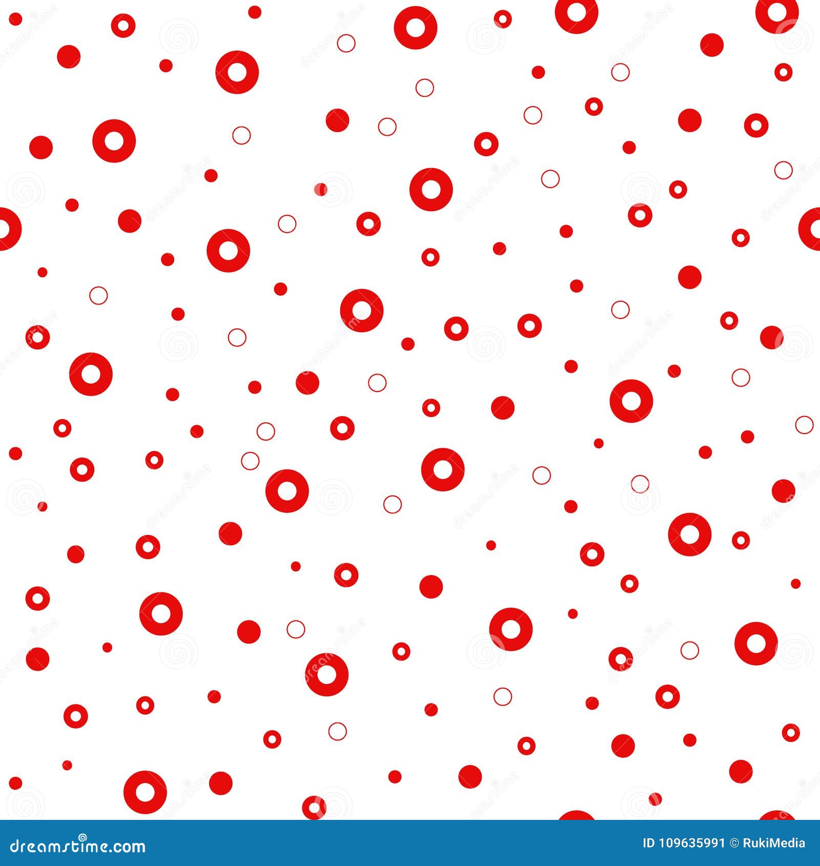 Seamless Abstract Pattern with Red Dots and Circles Stock Vector ...