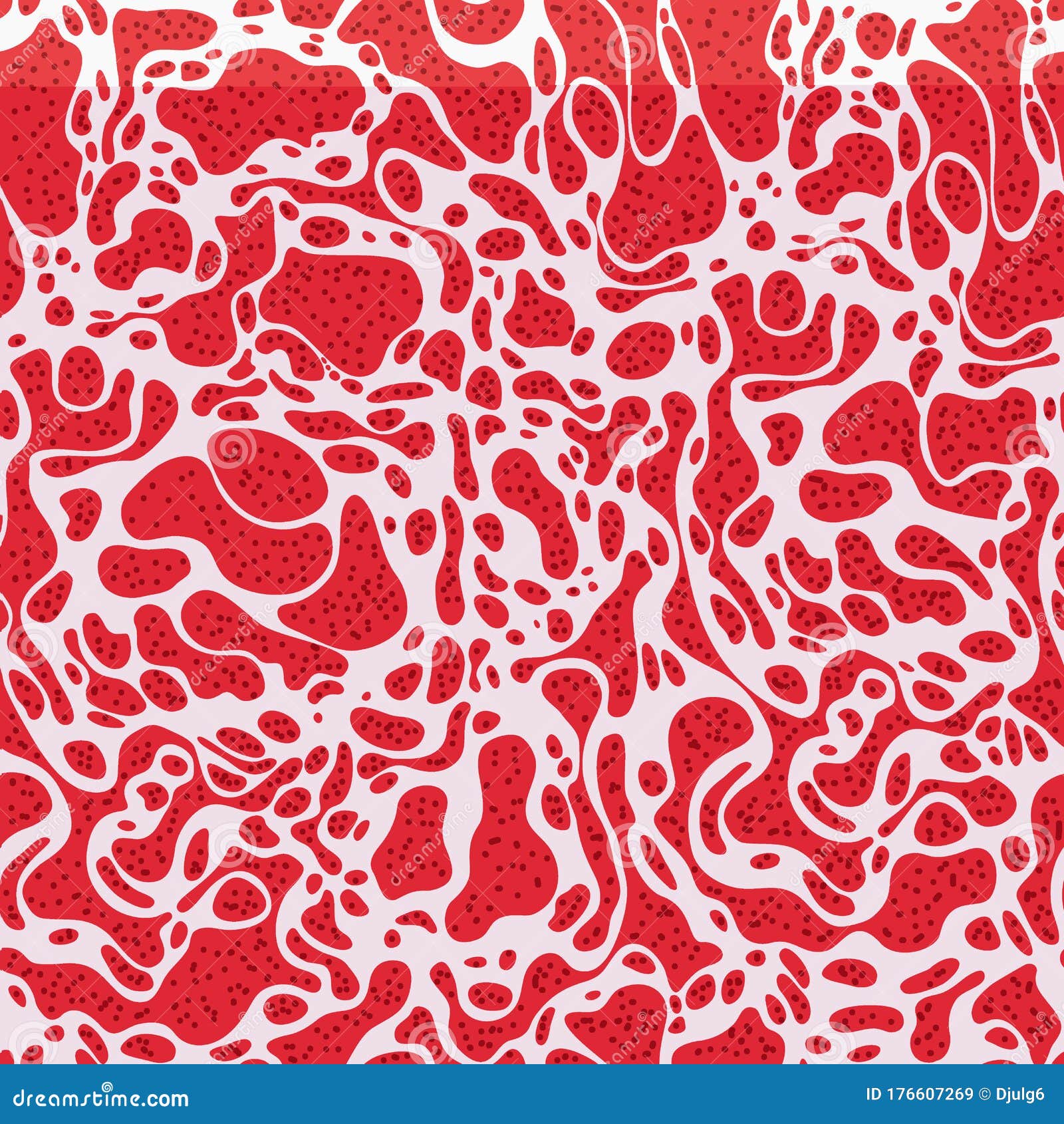 Seamless Abstract Pattern of Red Spots and Dots. Red Texture of Liquid ...