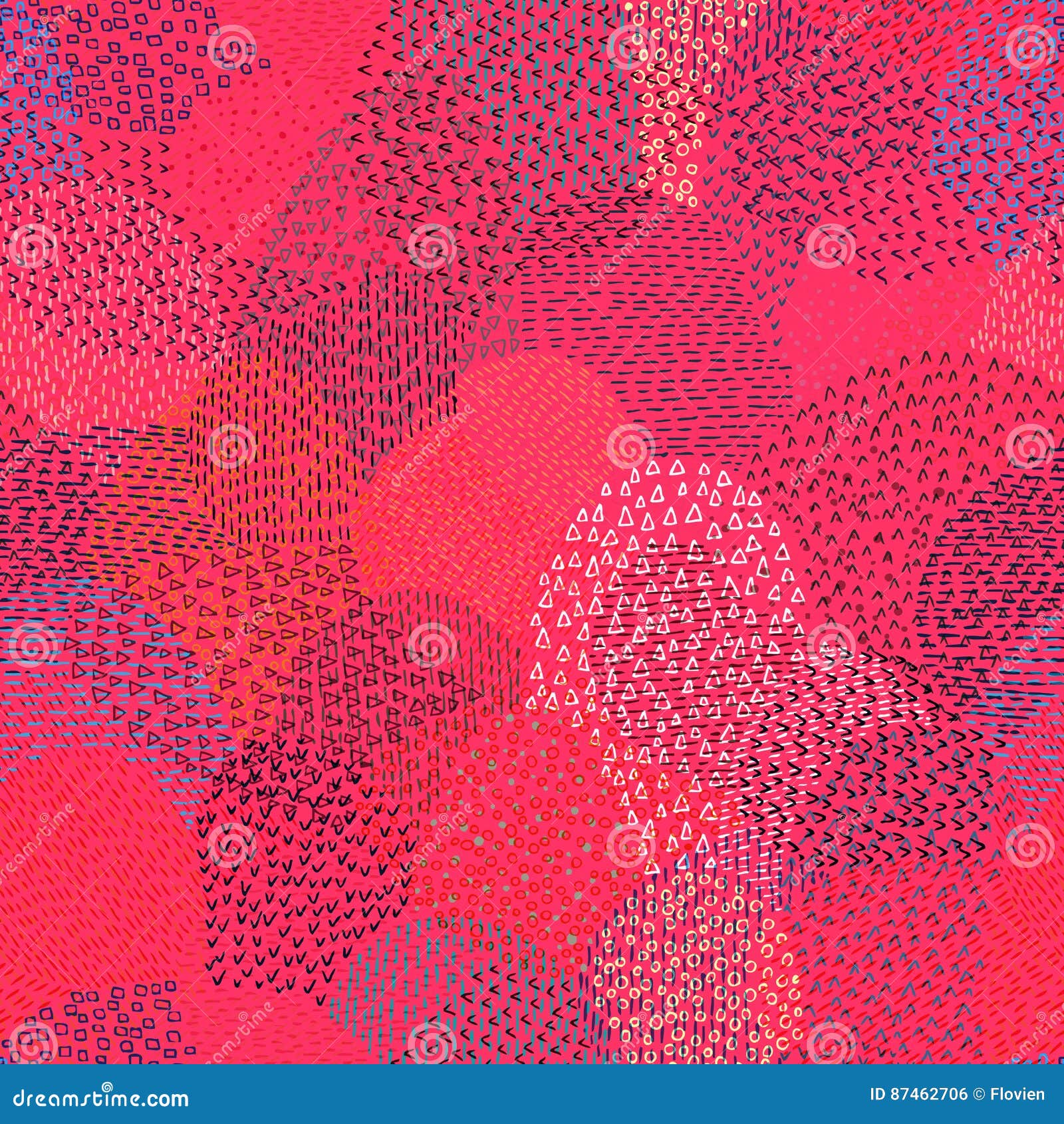 Seamless Abstract Pattern. Simple Geometric Elements Drawn by Ha Stock ...