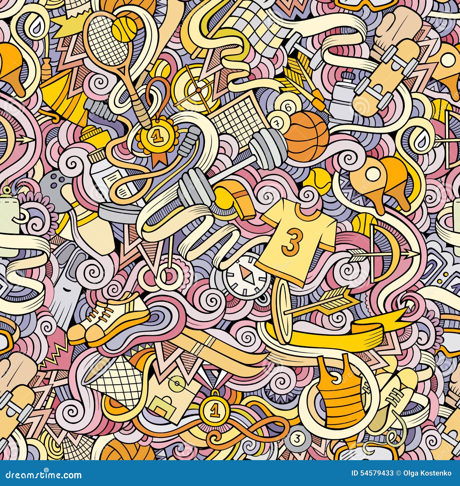 Seamless Abstract Pattern Sports and Fitness Stock Vector ...