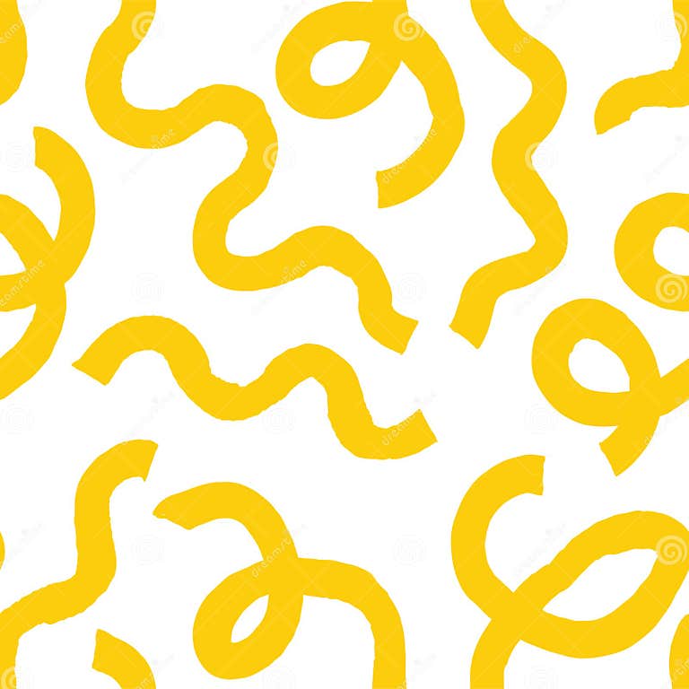 Seamless Abstract Pattern with Squiggles and Scribbles. Weaved Curved ...