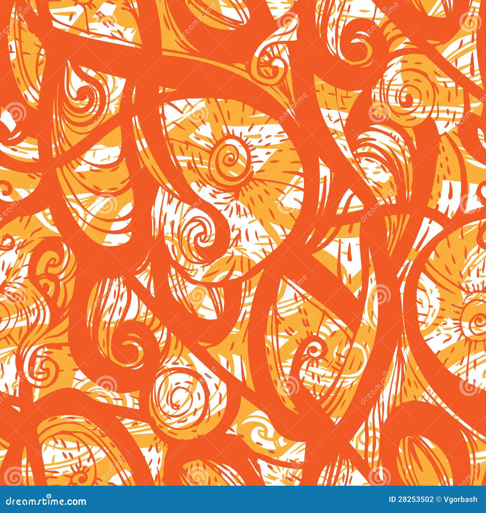 Seamless Abstract Pattern with Swirls Stock Illustration - Illustration ...