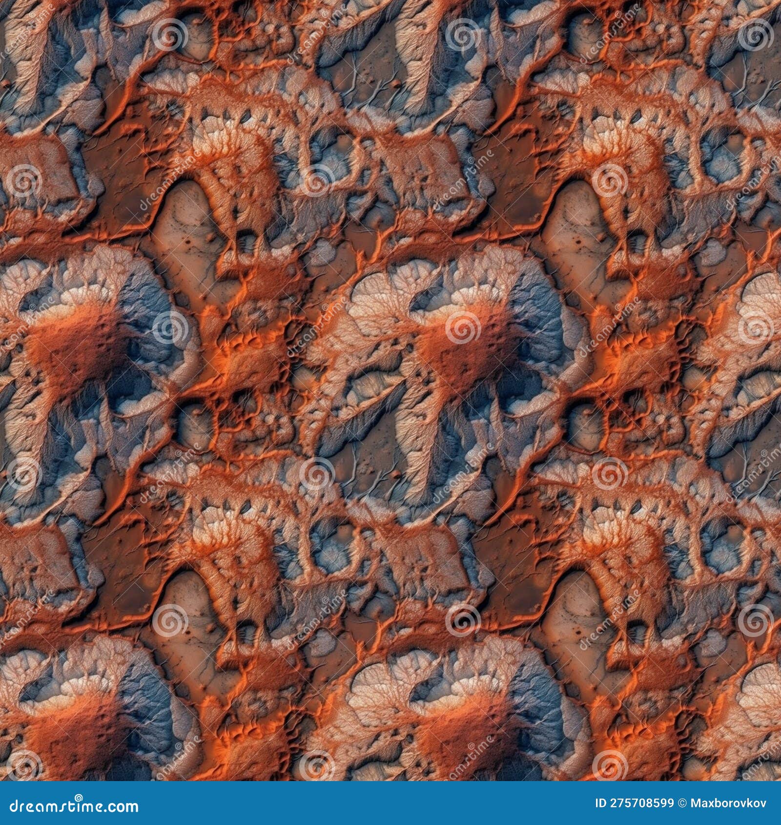 Top View Mars Planet Surface with Hills. AI Generative Illustration ...