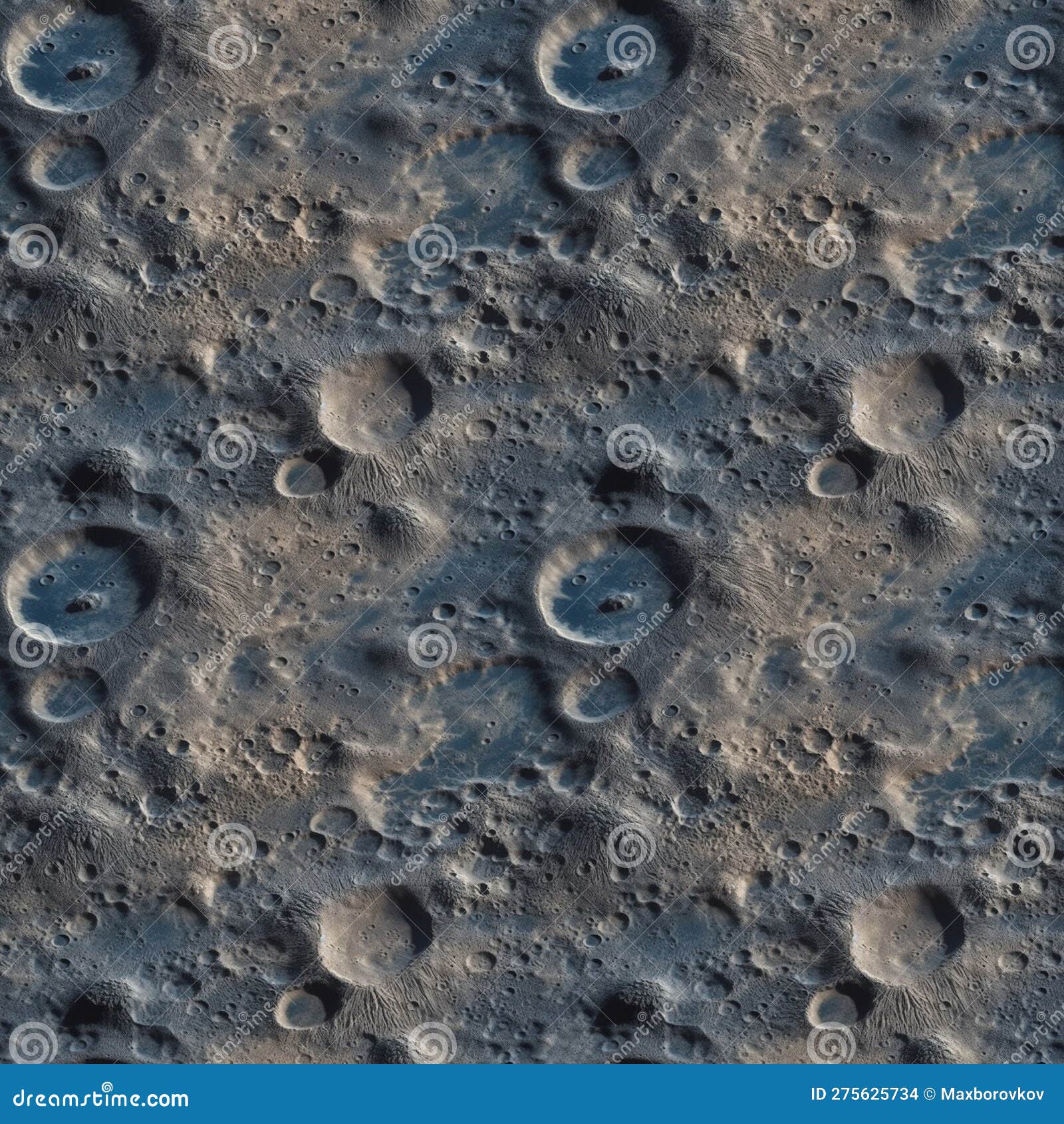 Top View Moon Grey Surface with Craters. AI Generative Illustration ...
