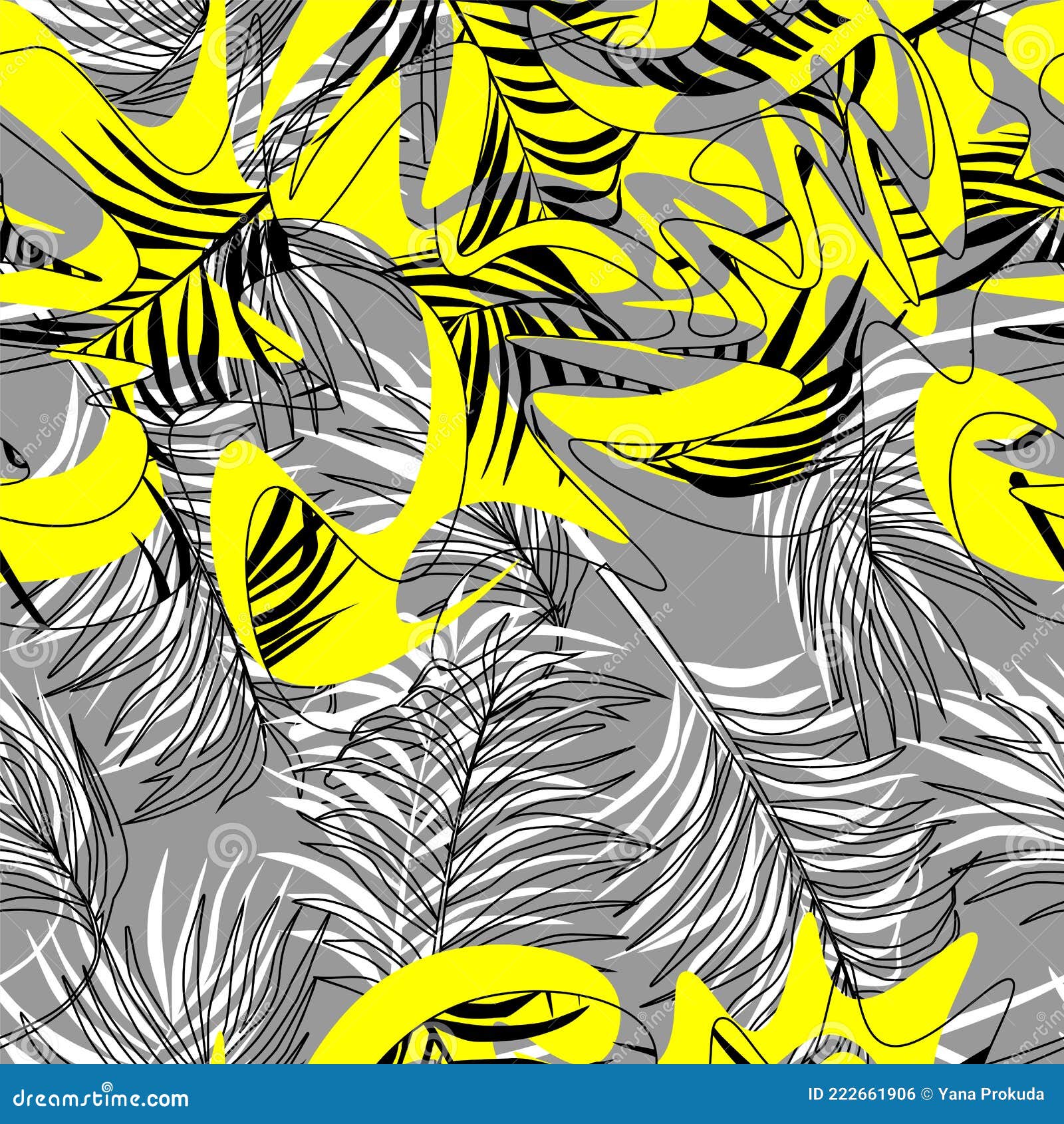 Seamless Abstract Pattern with Tropical Motifs Stock Vector ...