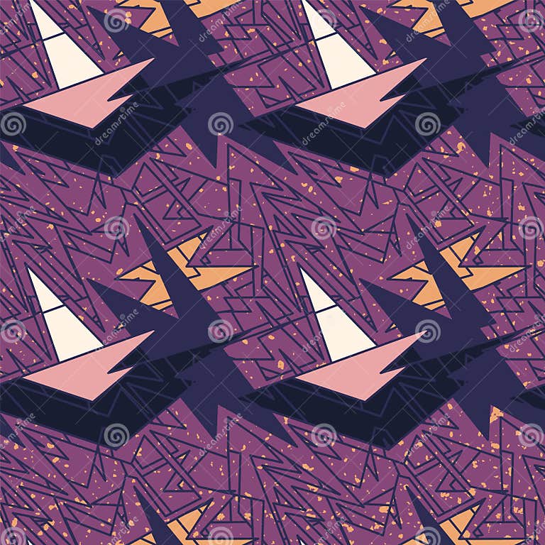 Seamless Abstract Pattern with Urban Curved Triangle Elements Stock ...