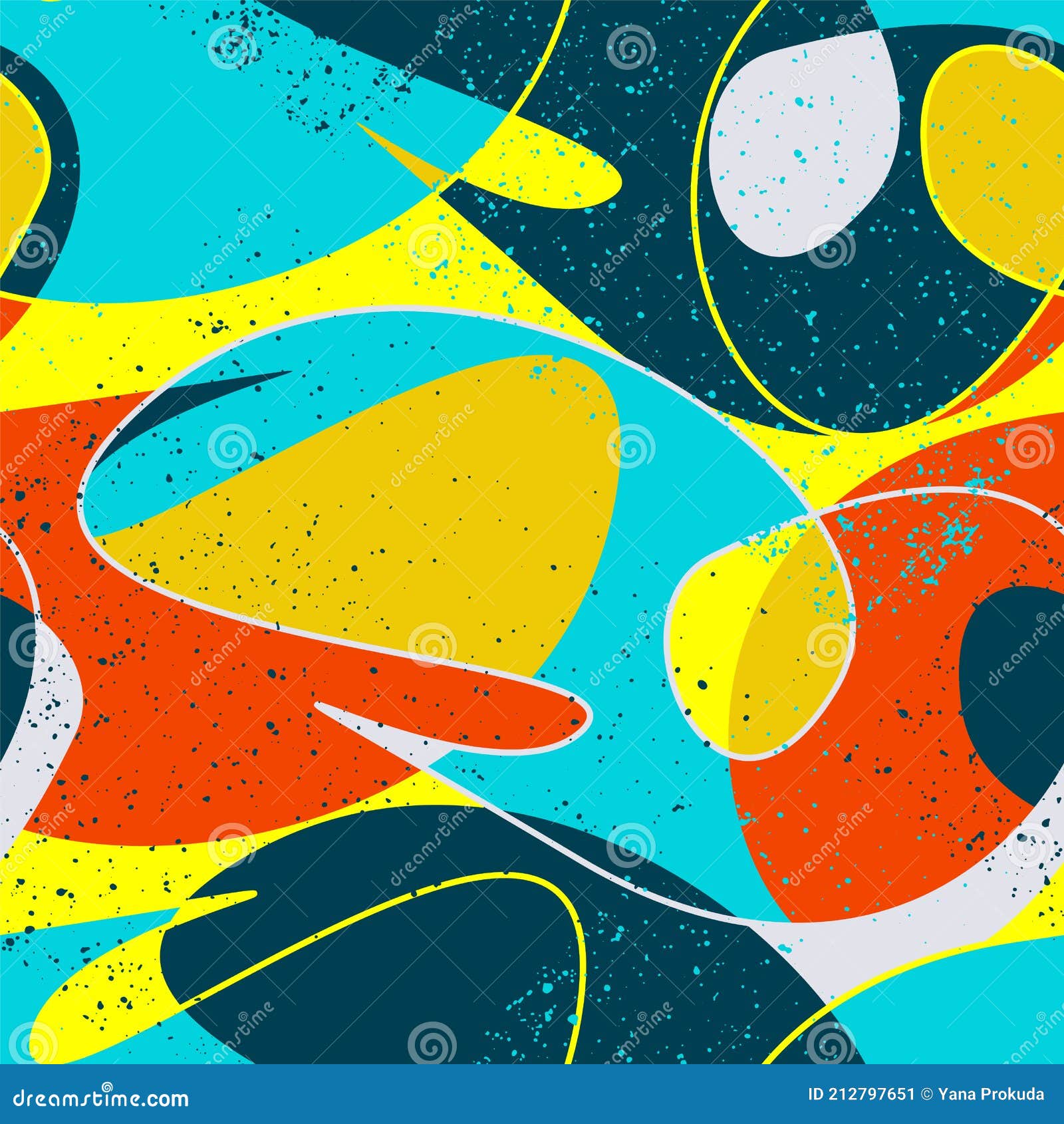 Seamless Abstract Pattern with Wave Vector Shapes Stock Vector ...