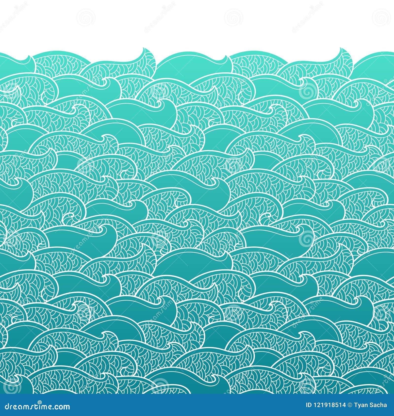 Seamless Abstract Pattern. Waves and Scales. Vector Illustration. Stock ...