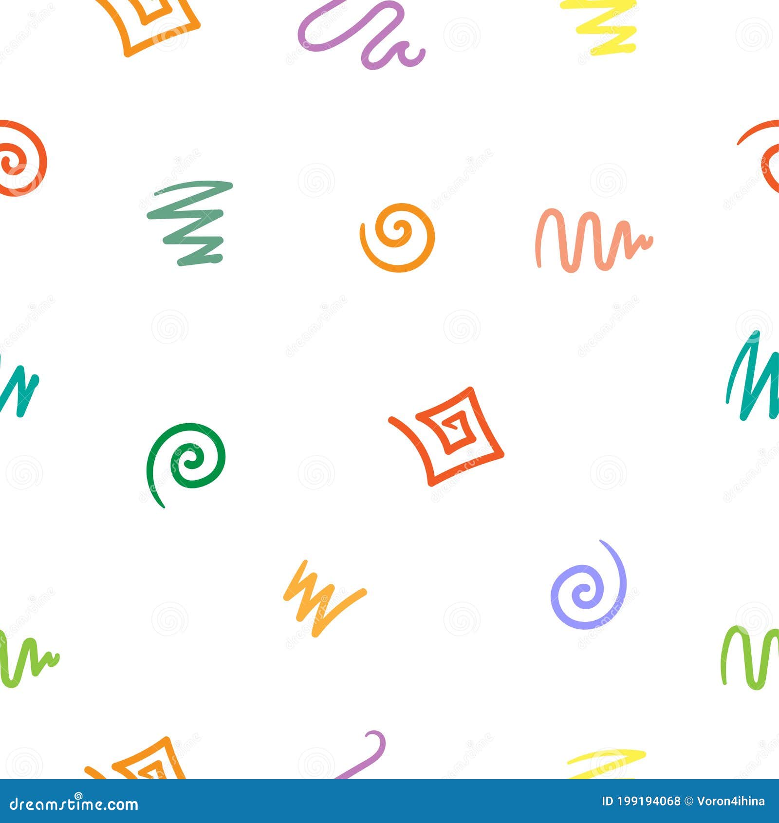 Seamless Abstract Pattern on White Background.Vector Image. Doodle ...