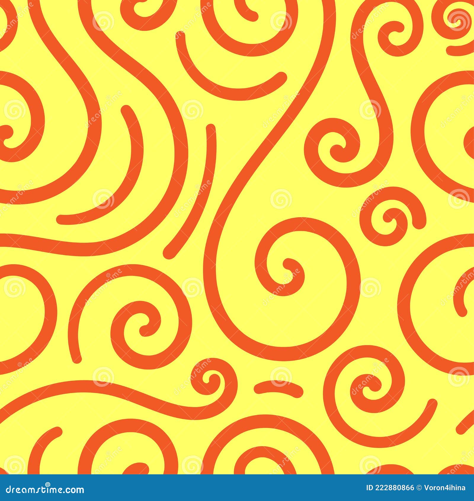 Seamless Abstract Pattern on Yellow Background. Vector Doodle Image ...