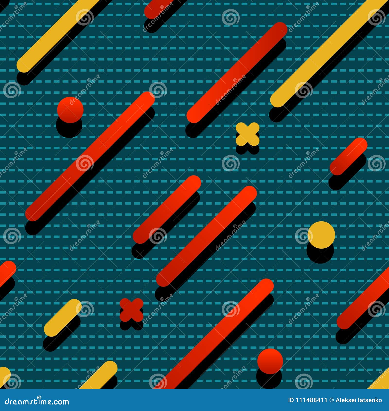 Seamless Abstract Pattern Yellow and Red Stripe Stock Vector ...