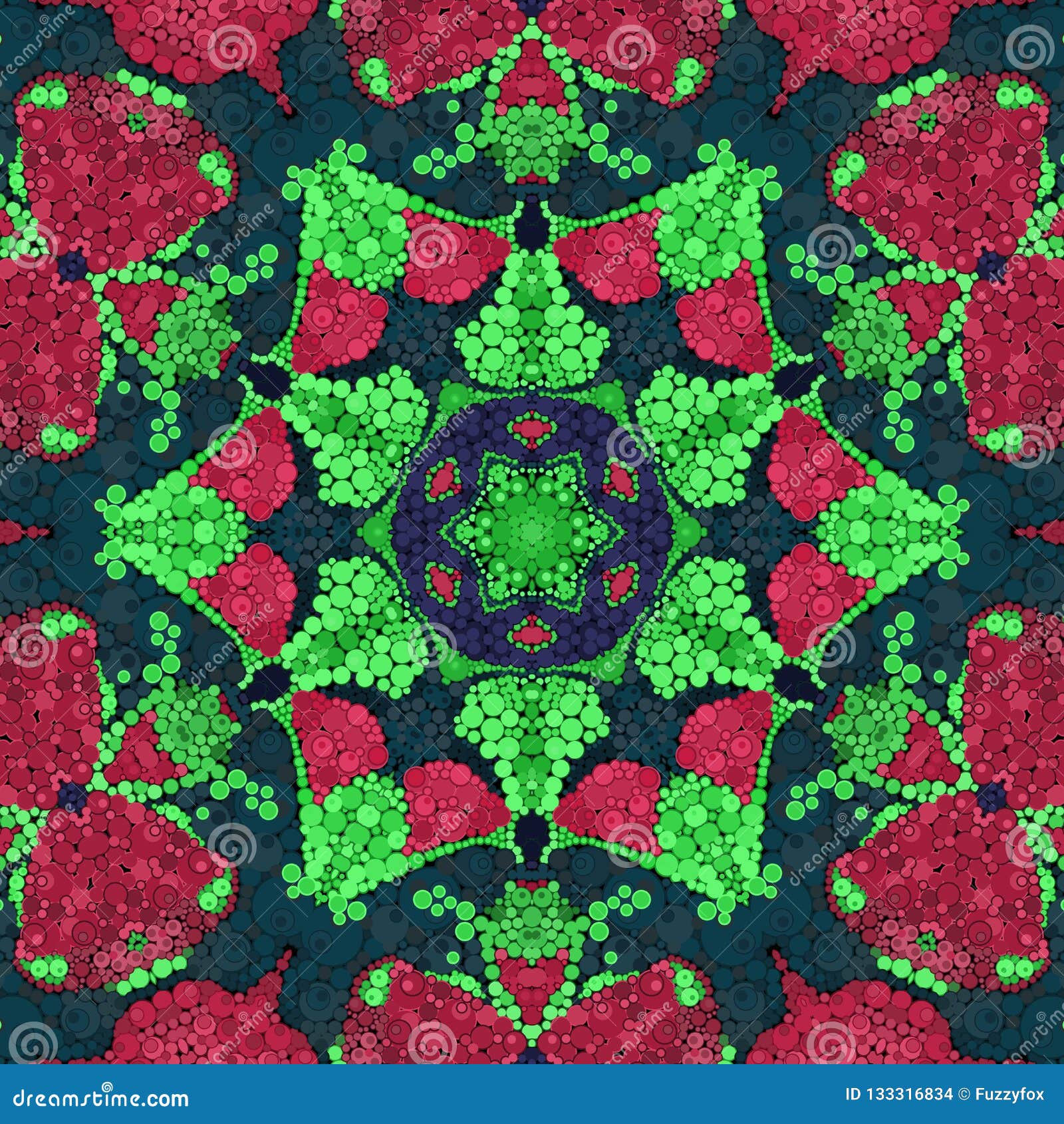 Seamless Abstract Pointillism Circles Geometric Pattern Stock ...