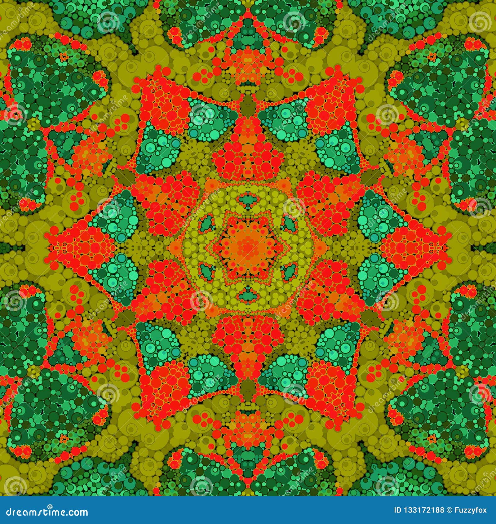 Seamless Abstract Pointillism Circles Geometric Pattern Stock ...