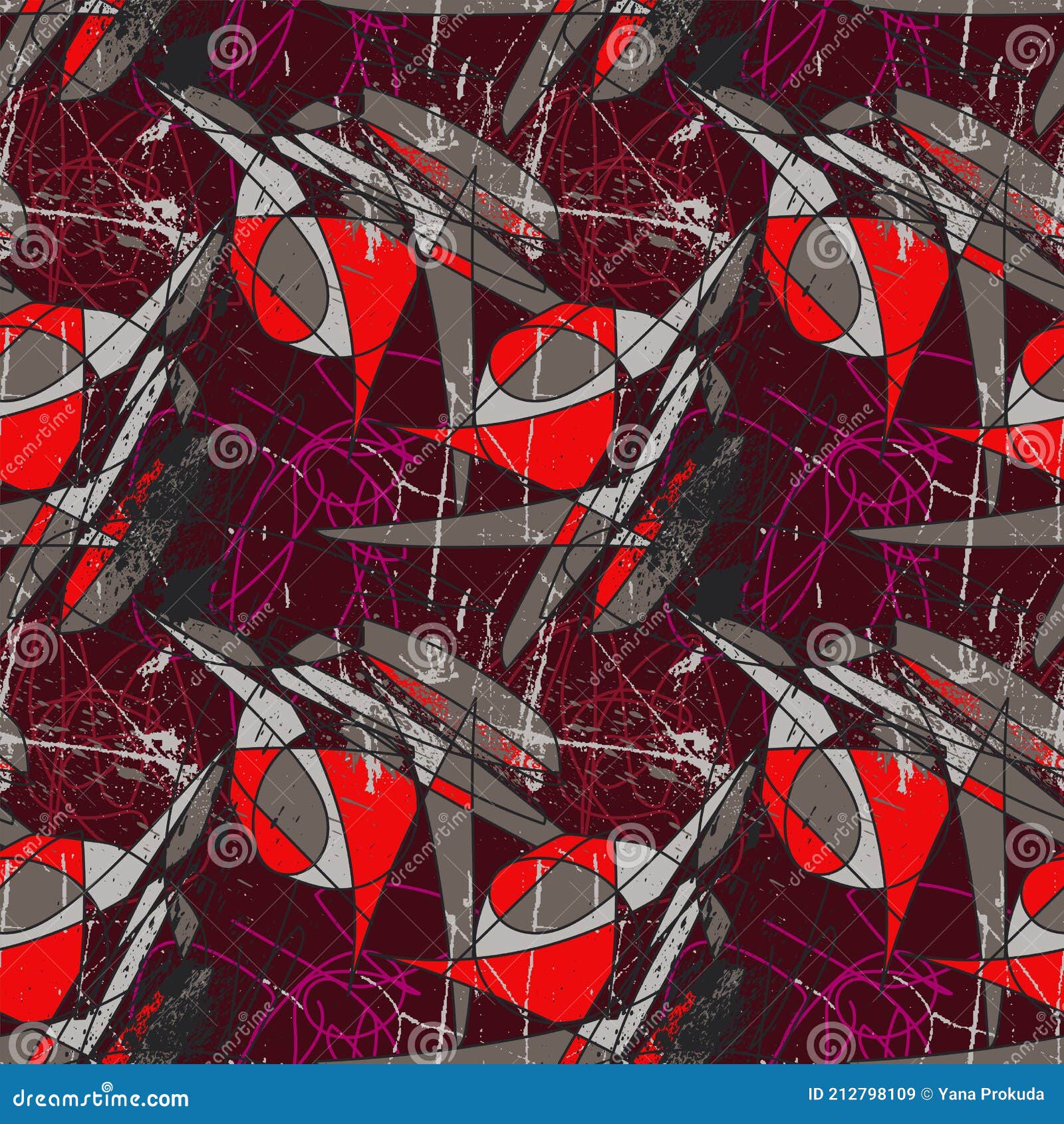 Seamless Abstract Psychedelic Backdrop with Chaotic Line Patterns Stock ...