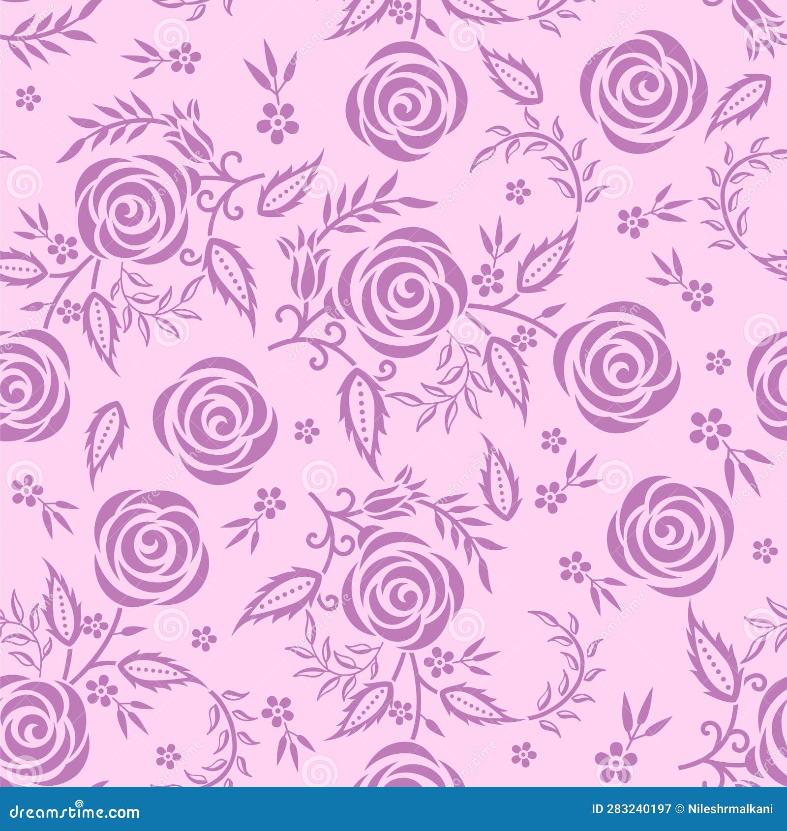 Seamless Abstract Rose Flower Pattern Stock Vector - Illustration of ...