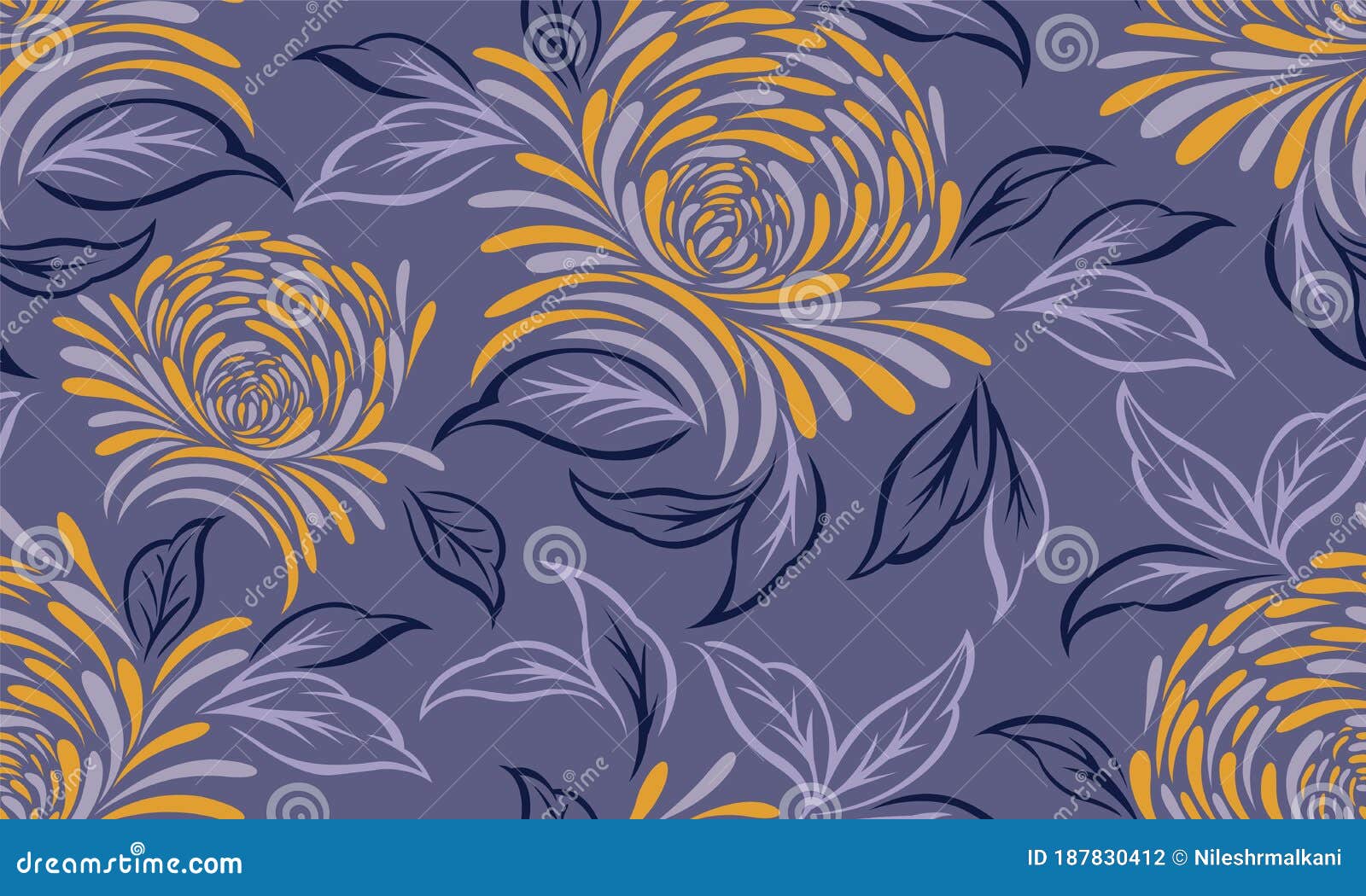 Seamless Abstract Rose Flower Pattern Design Stock Vector ...