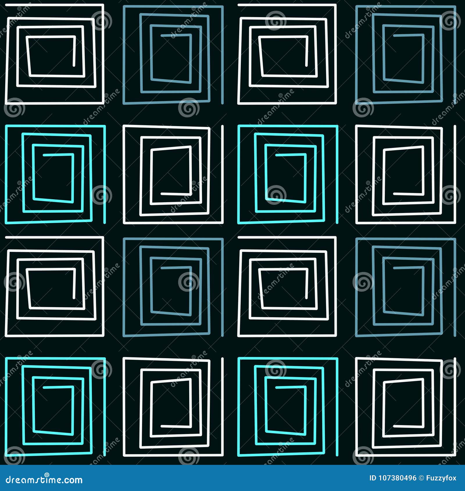 Seamless Abstract Square Shapes Pattern on Black Stock Illustration ...