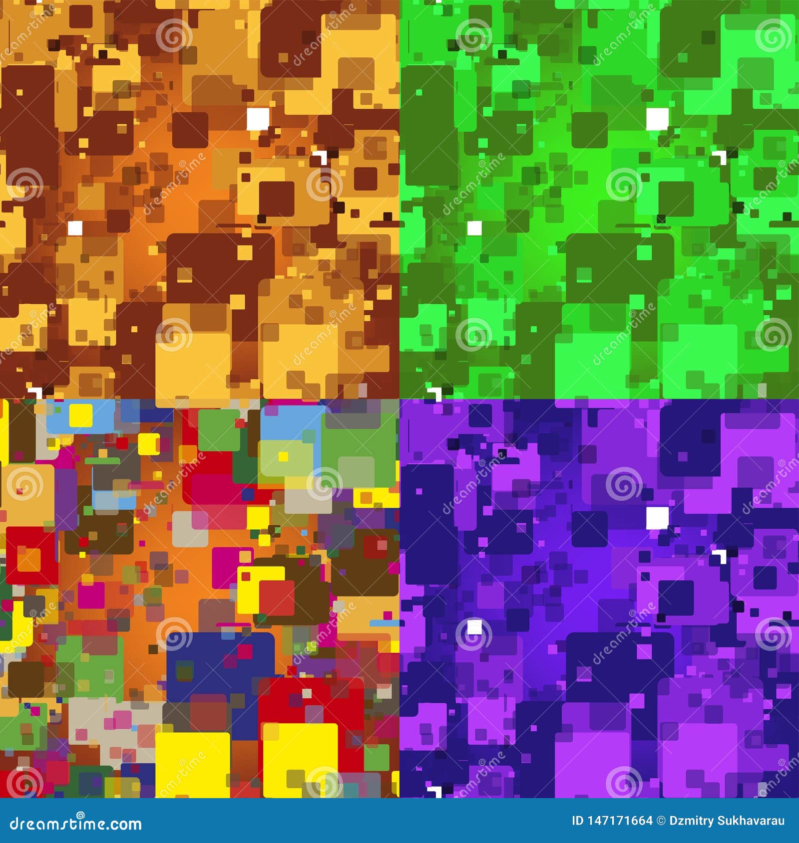 Seamless Abstract Squares Texture. Vector Colorful Texture Stock Vector ...