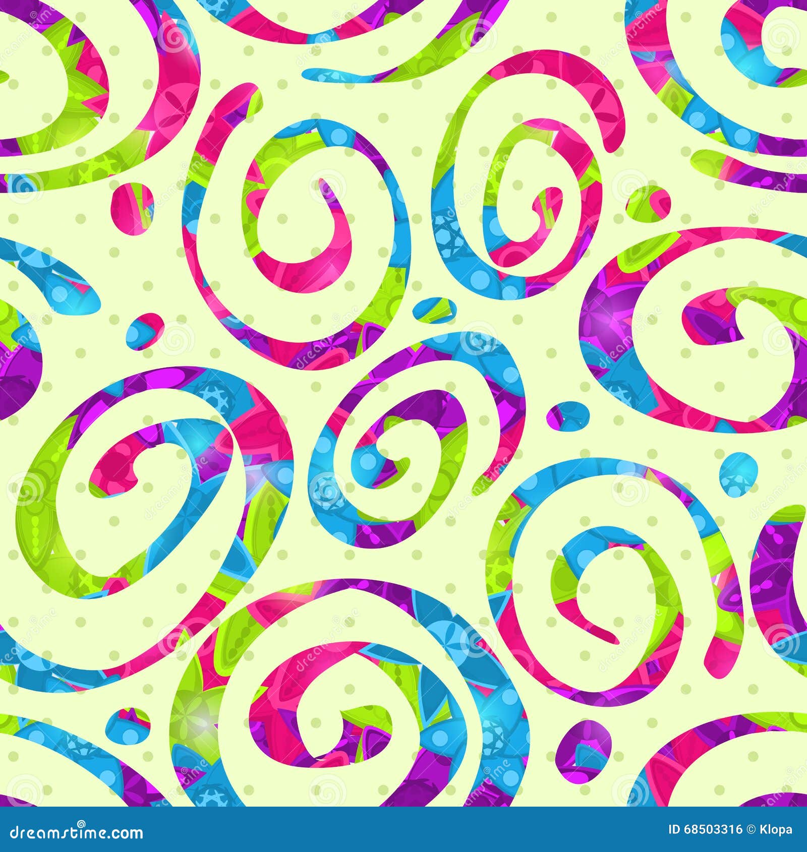 Seamless Abstract Swirl Bright Pattern Stock Vector - Illustration of ...