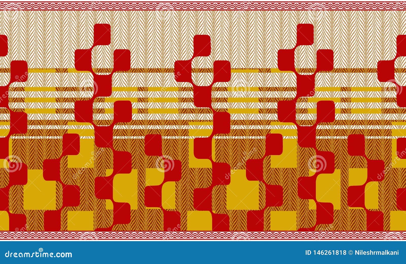 Seamless Abstract Textile Fabric Border Stock Illustration ...