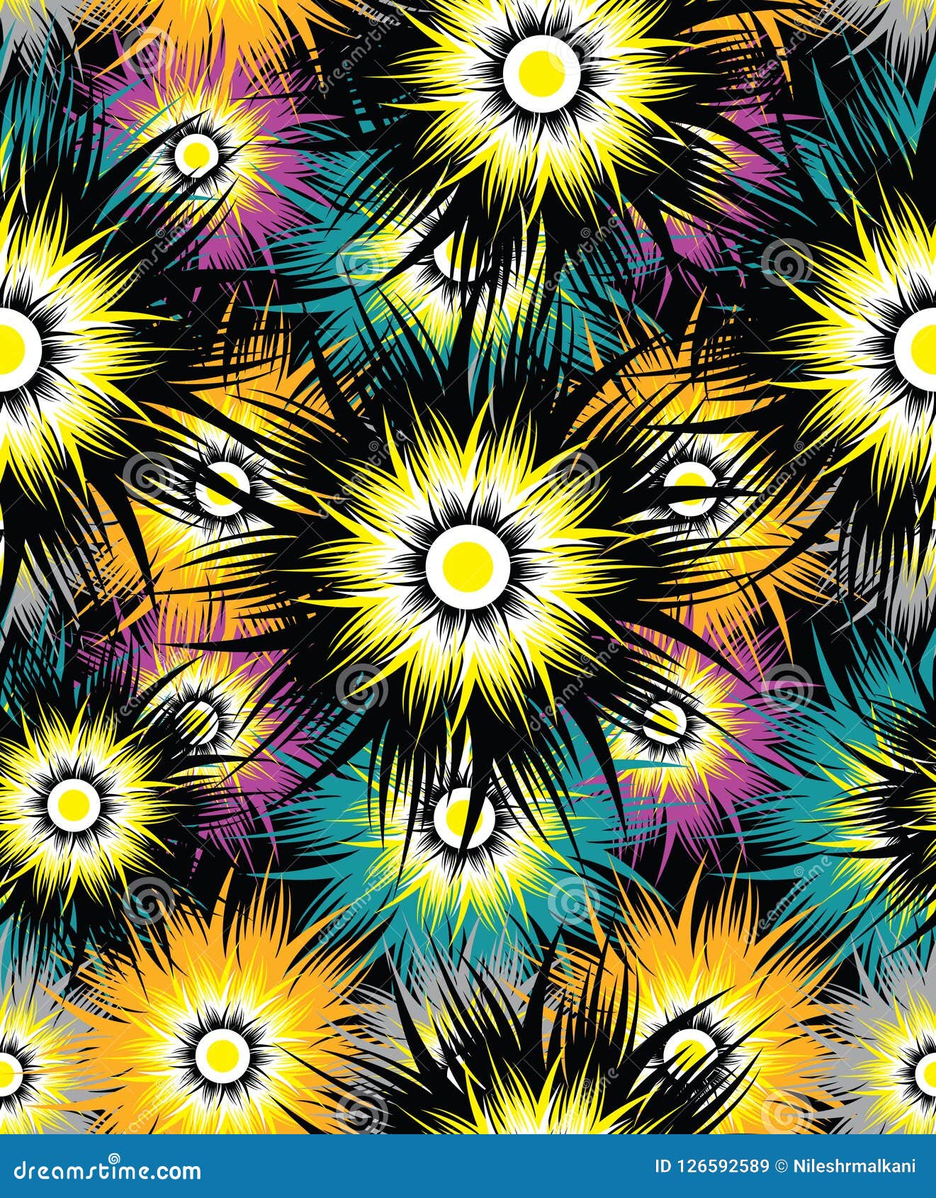 Seamless Abstract Textile Fabric Floral Pattern Stock Vector ...