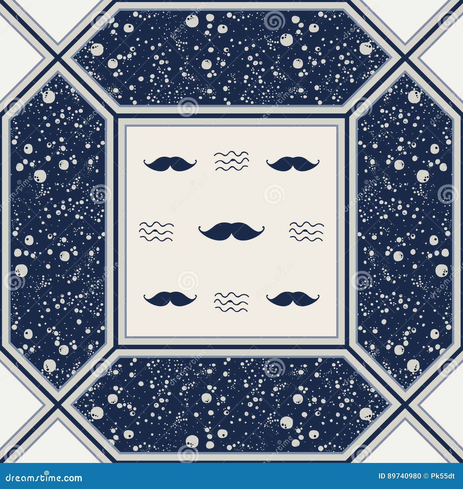 Seamless Abstract Tile with a Mustache Stock Vector - Illustration of ...