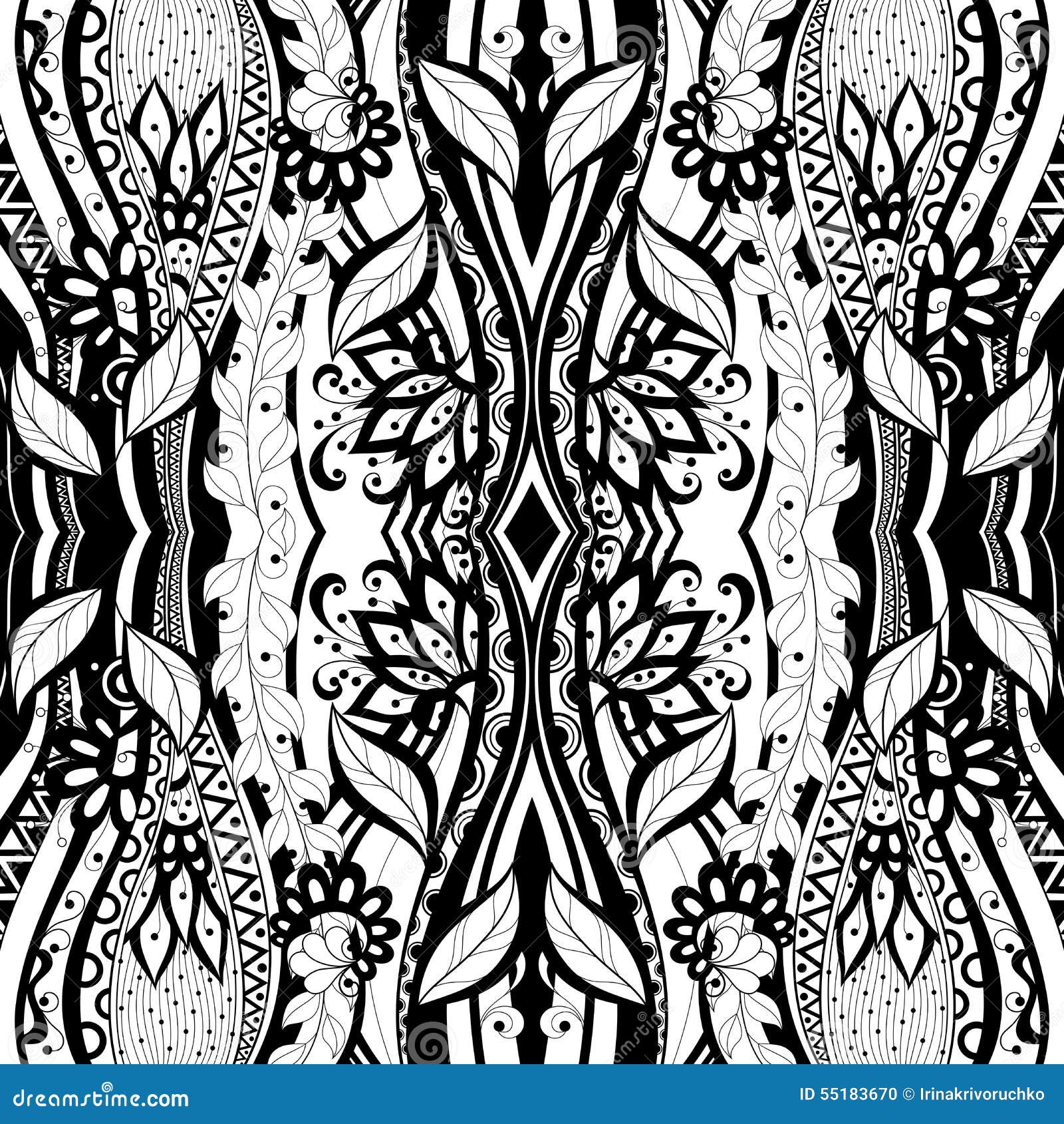 Seamless Abstract Tribal Pattern (Vector) Stock Vector - Illustration ...
