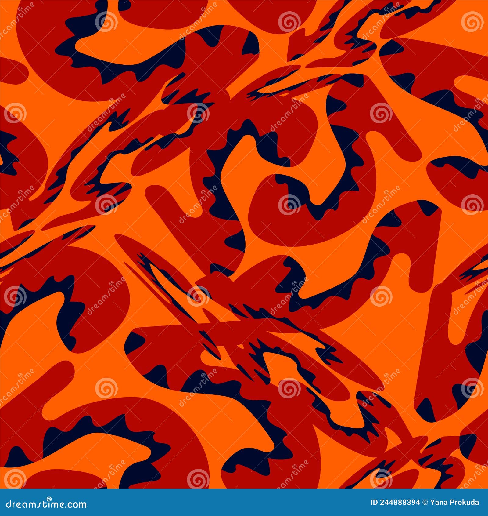 Seamless Abstract Unusual Vector Pattern with Chaotic Shapes Stock ...
