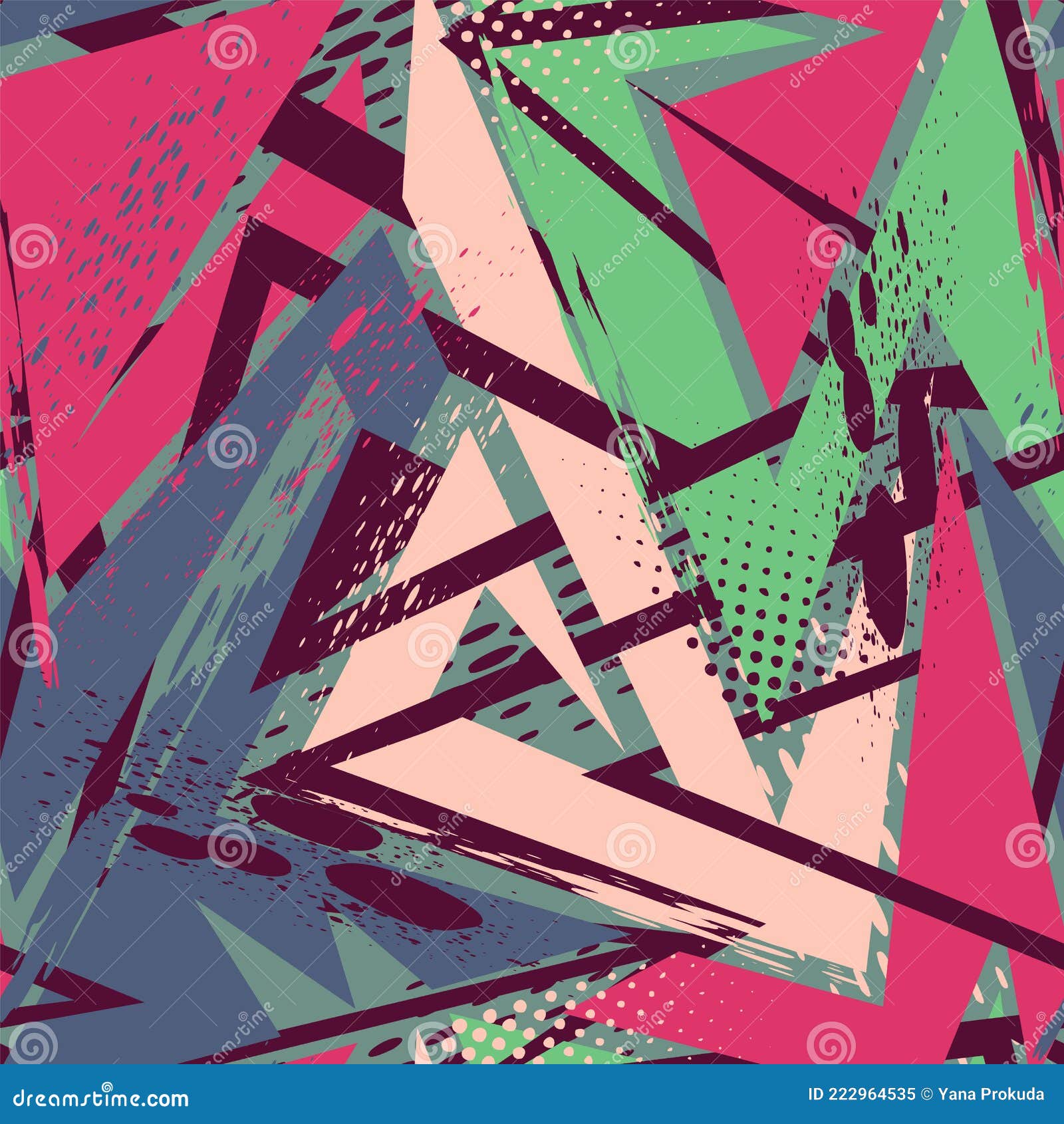 Seamless Abstract Urban Pattern with Curved Geometry Elements Stock ...